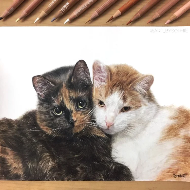 Incredibly Realistic Cat Pet Portraits from Photos | Sophie Ella Fine ...