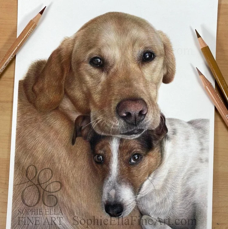 Incredibly Realistic Dog Pet Portraits from Photos | Sophie Ella Fine ...