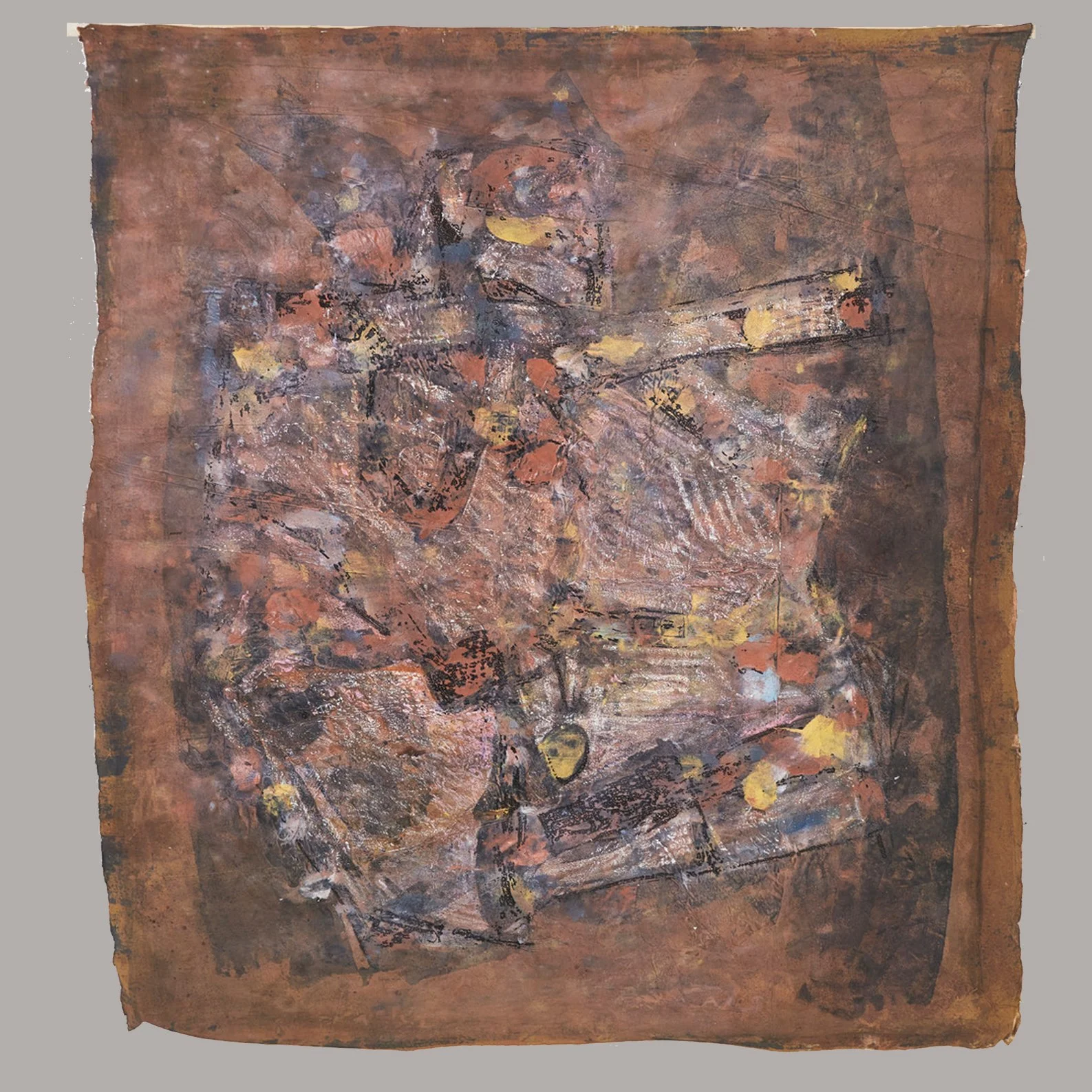 Sizeable contrasting figurative composition on canvas, by Valter Gibson ...