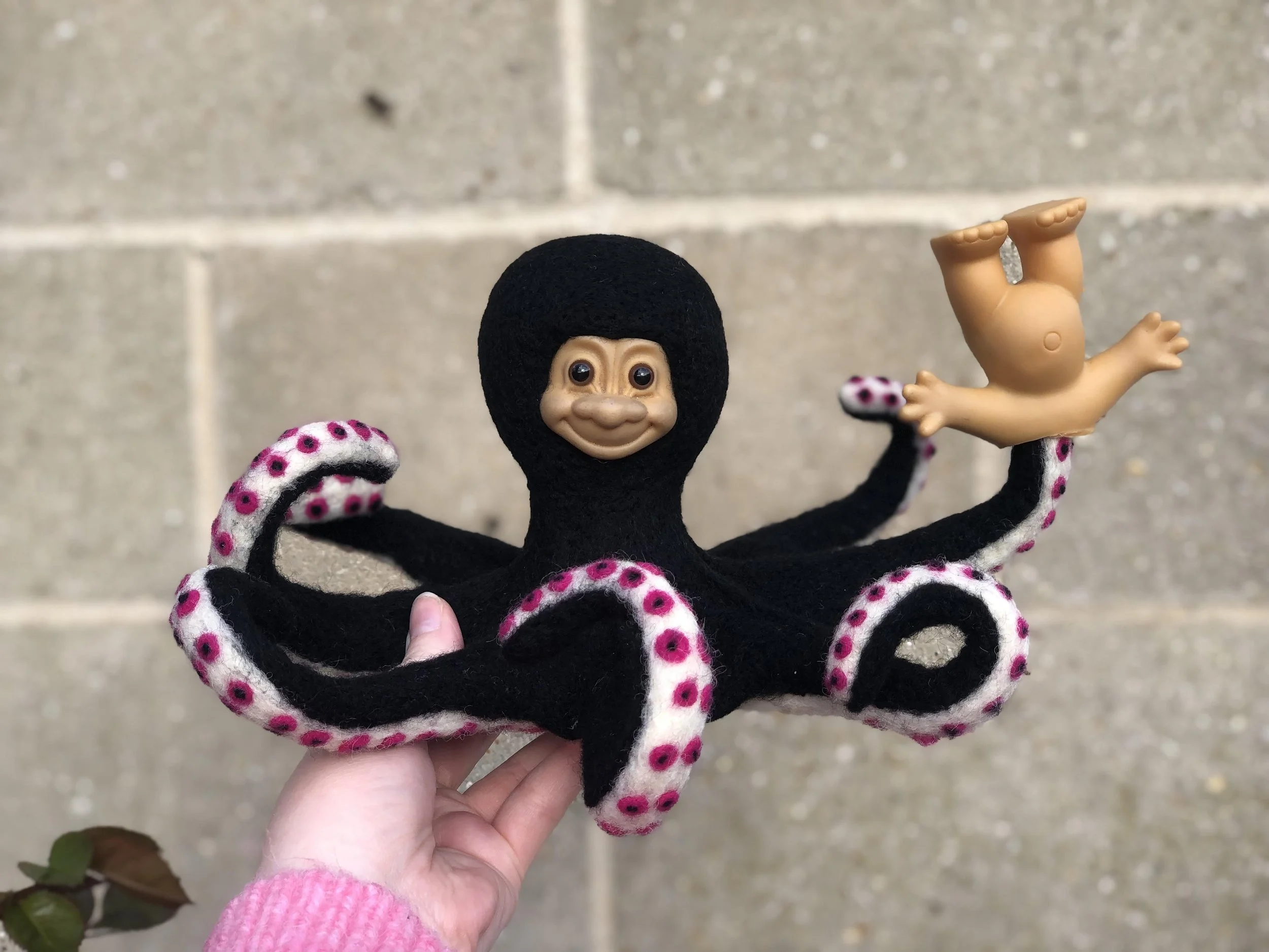 Needle Felted Octo-Troll — IFELTKITSCH