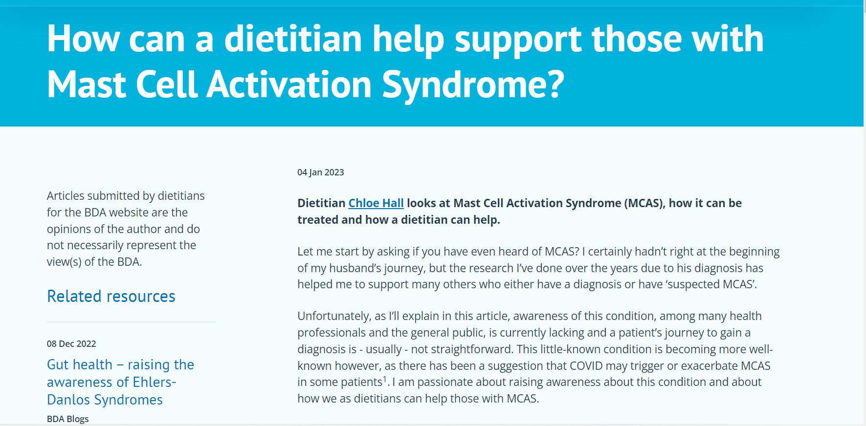 Mast Cell Activation Syndrome (MCAS) — The Calm Gut Dietitian
