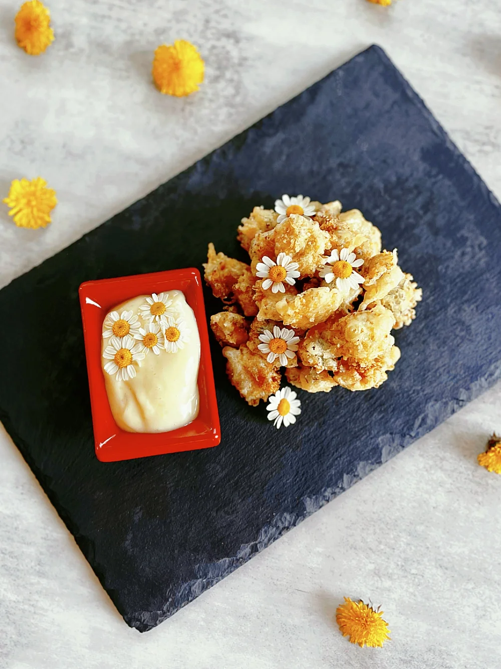 fried dandelions with garlic aioli — trails and tarragon