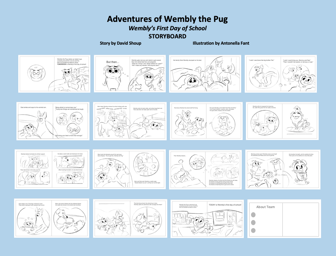 Creating the Storyboard for Wembly’s First Day of School — Wembly The Pug
