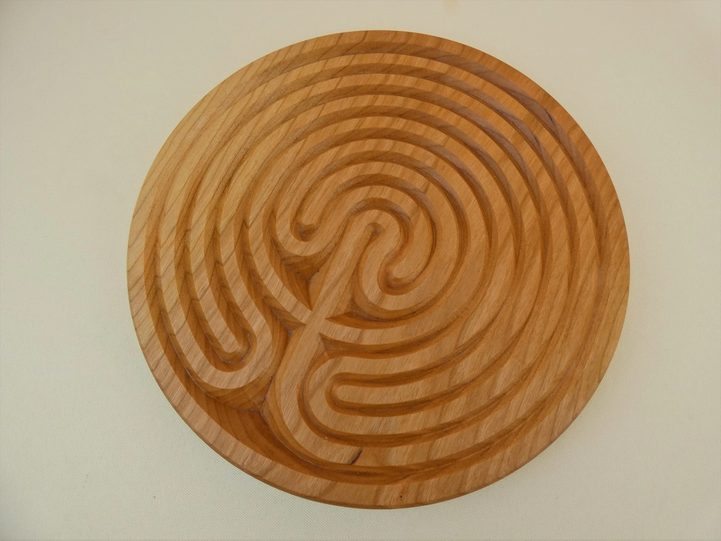 Cretan Round Cherry Large Wooden Meditation Finger Labyrinth — The ...