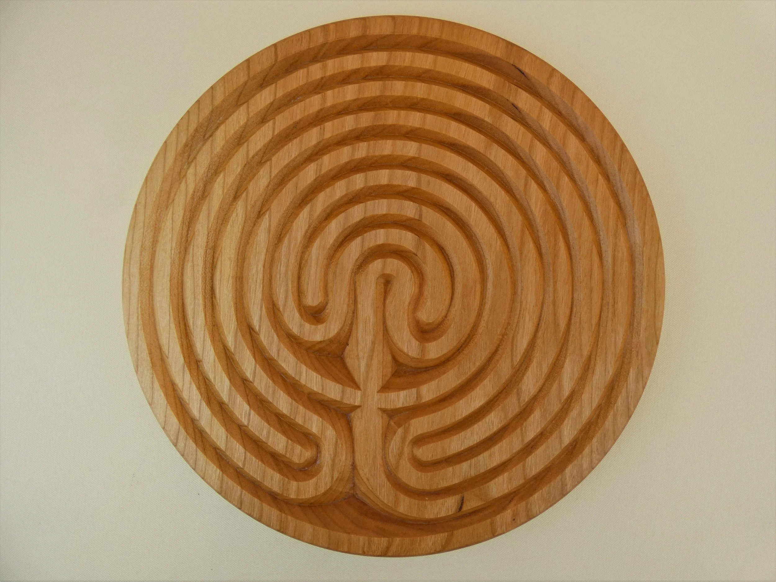 Cretan Round Cherry Large Wooden Meditation Finger Labyrinth — The ...