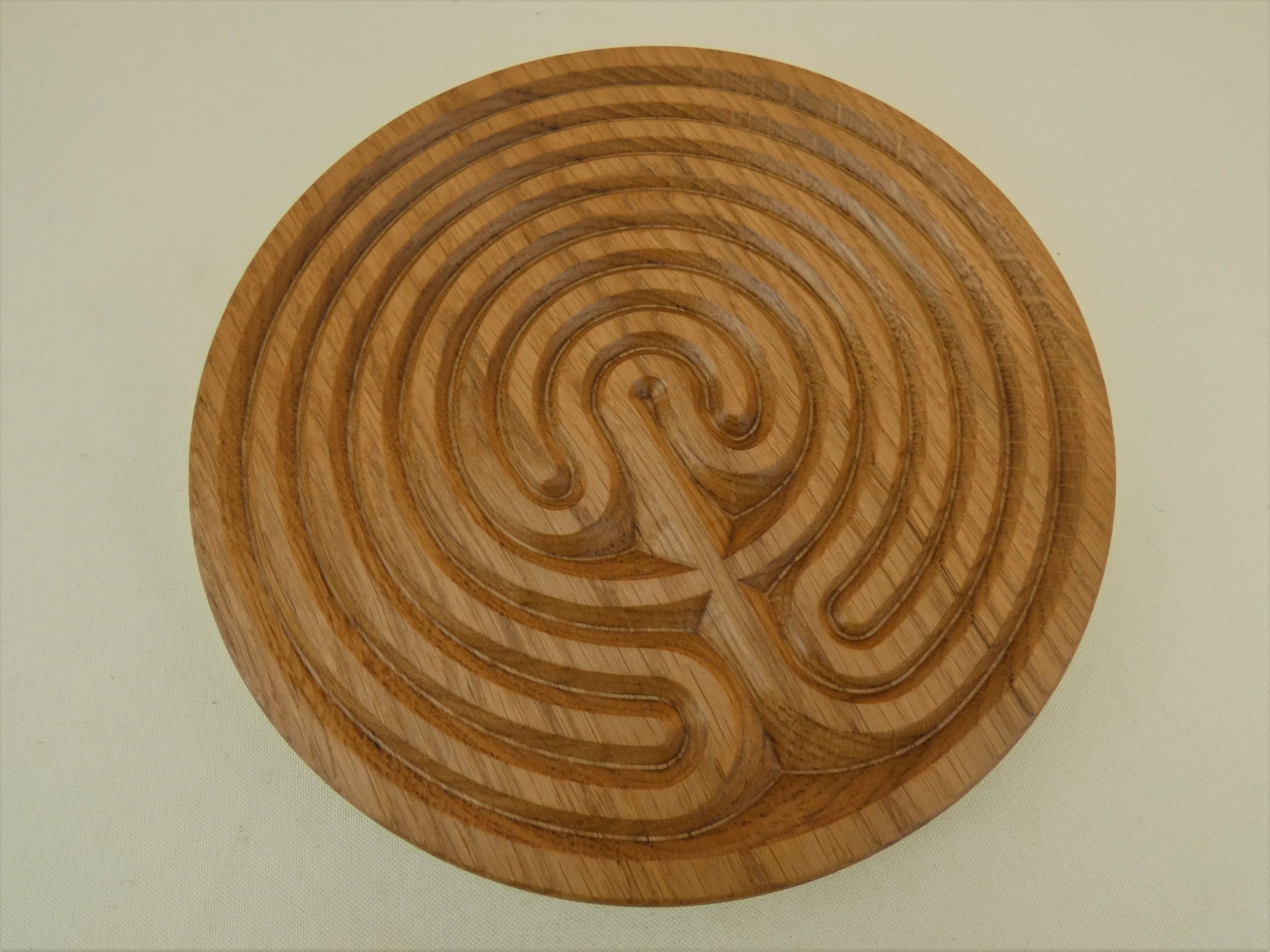 Cretan Round Oak Large Wooden Finger Labyrinth, Meditation Maze — The ...