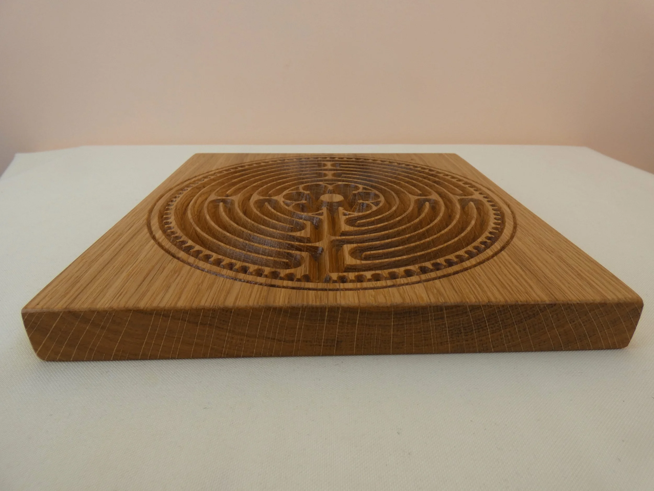 Chartres labyrinth Large Oak Wood Wall Hanging — The Grain Attraction