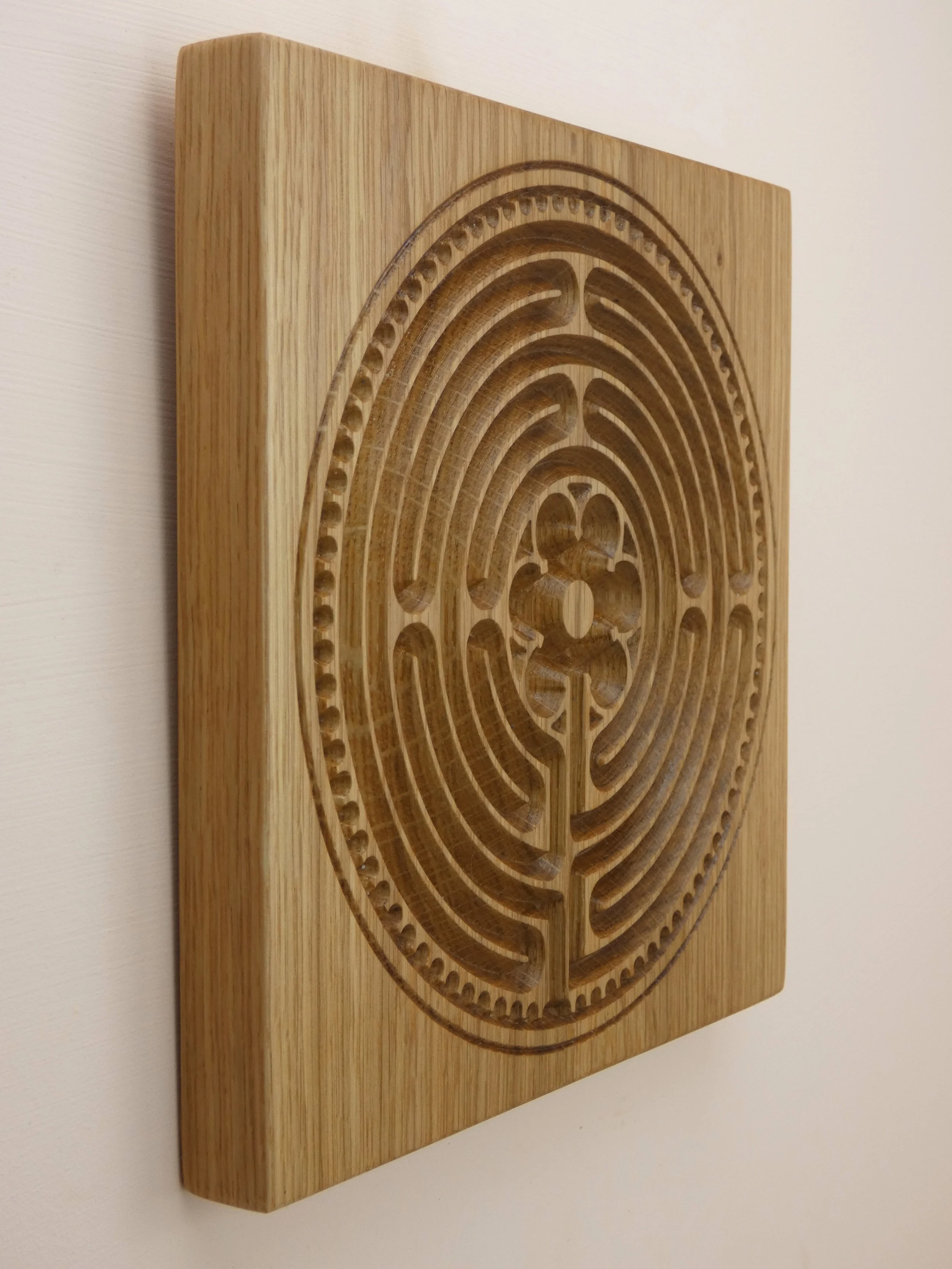 Chartres labyrinth Large Oak Wood Wall Hanging — The Grain Attraction