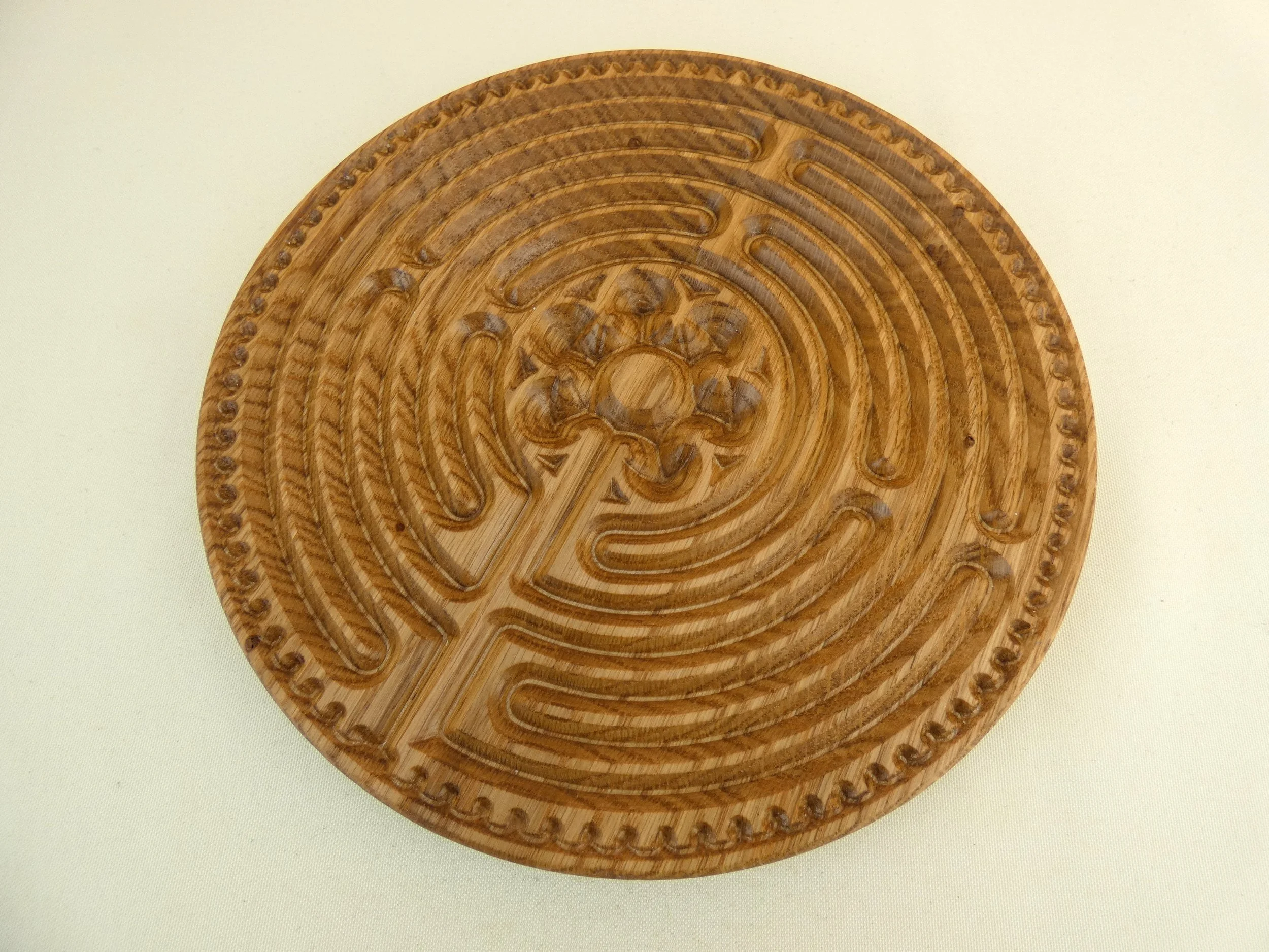 Chartres Round Oak large Wooden Mediation Finger Labyrinth — The Grain ...