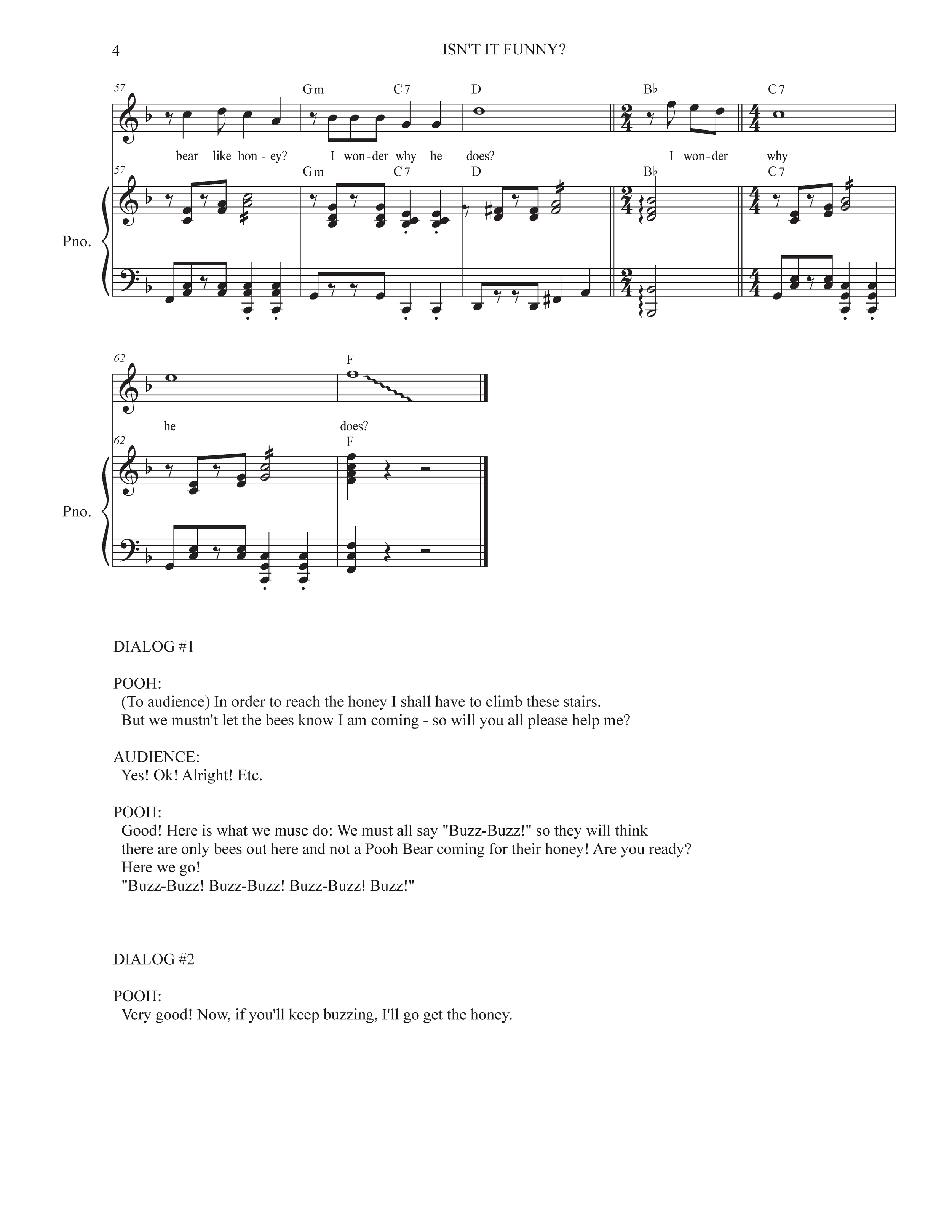 Piano/Conductor Score — Goodman & Tanner's "Winnie-the-Pooh the Musical"