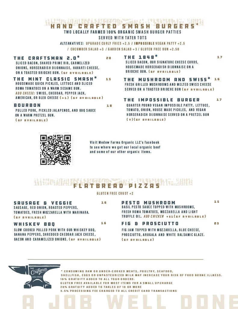 Menu & Online Ordering — The Craftsman American Tavern