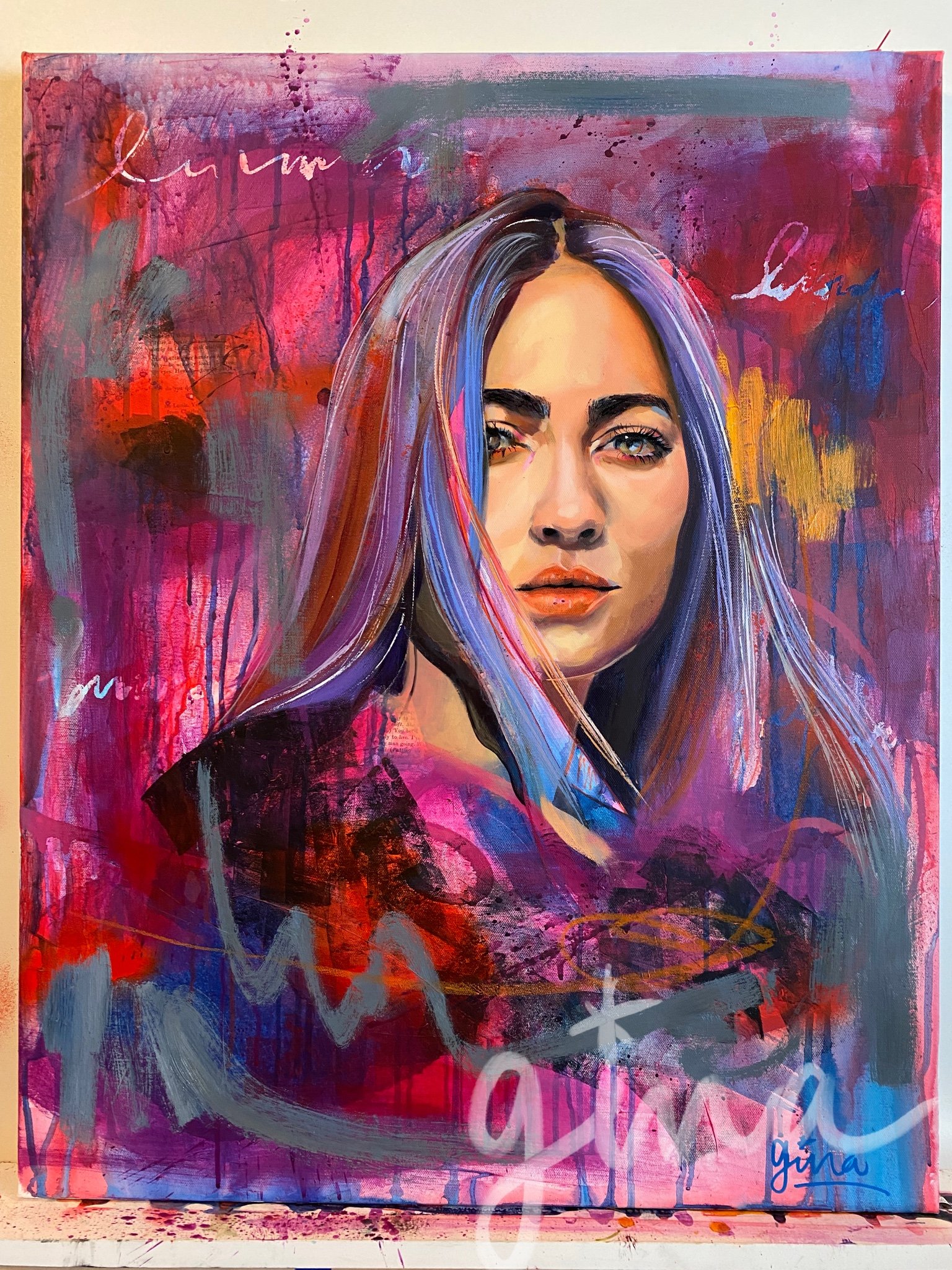 Mixed Media - Acrylic Abstract Portraits Paintings