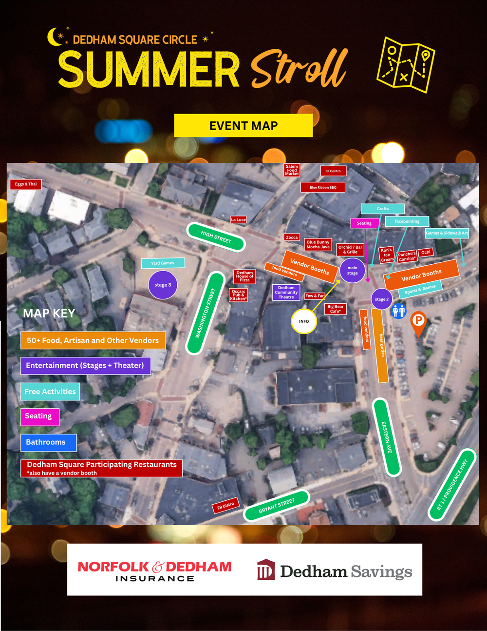 Summer Stroll Map — Dedham Square Circle