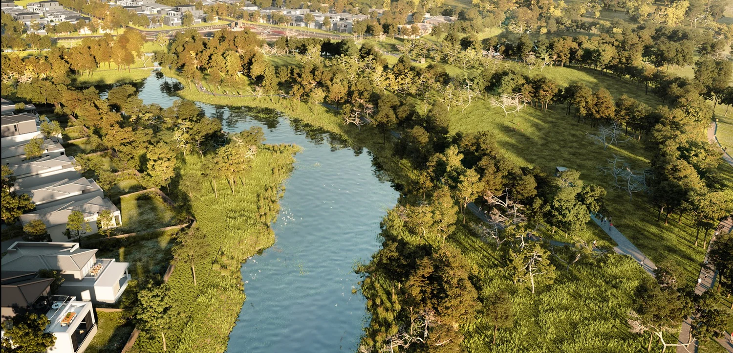 Huntingdon Masterplan Visualisation | Park, River & Community Spaces ...