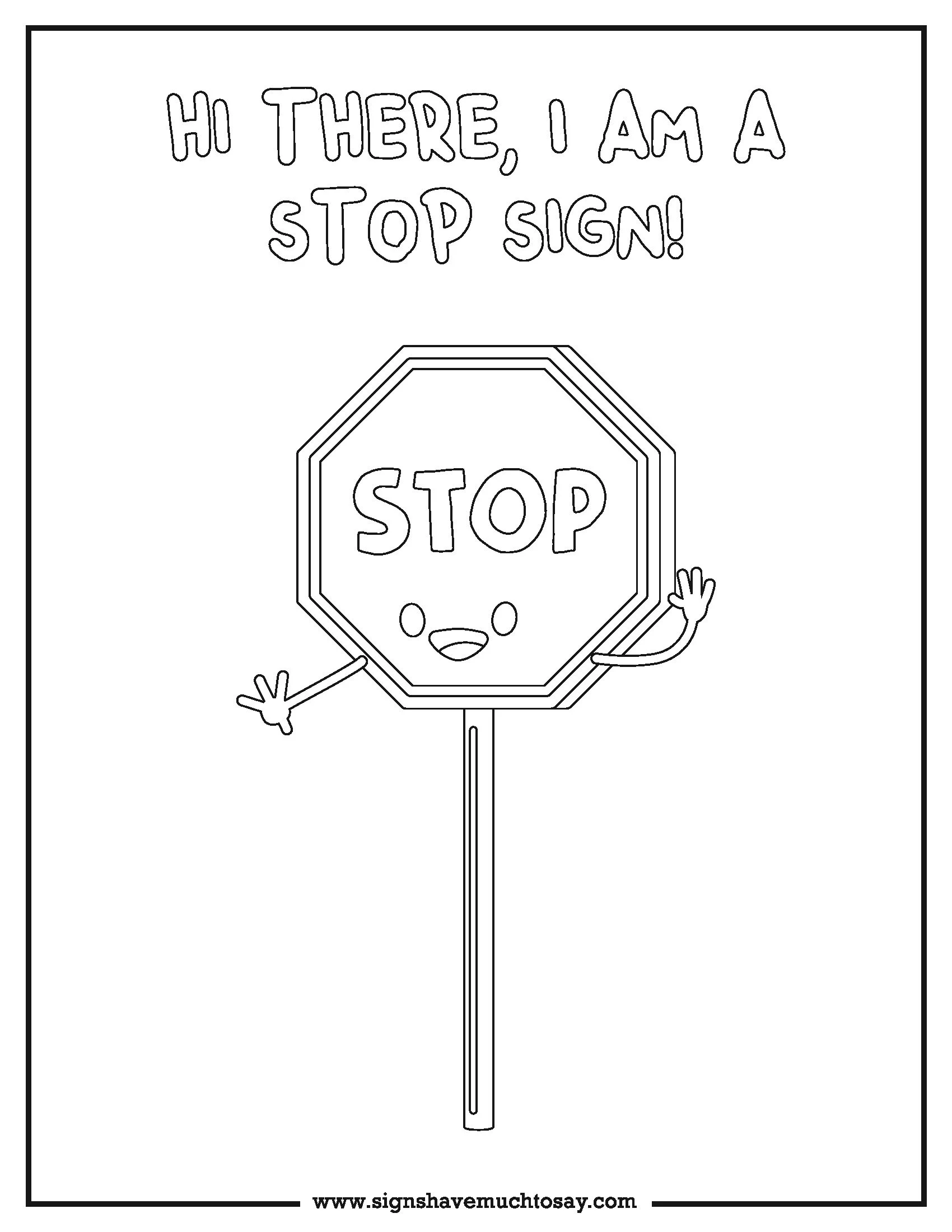 Stop Sign Coloring Sheet Printable Coloring Pages