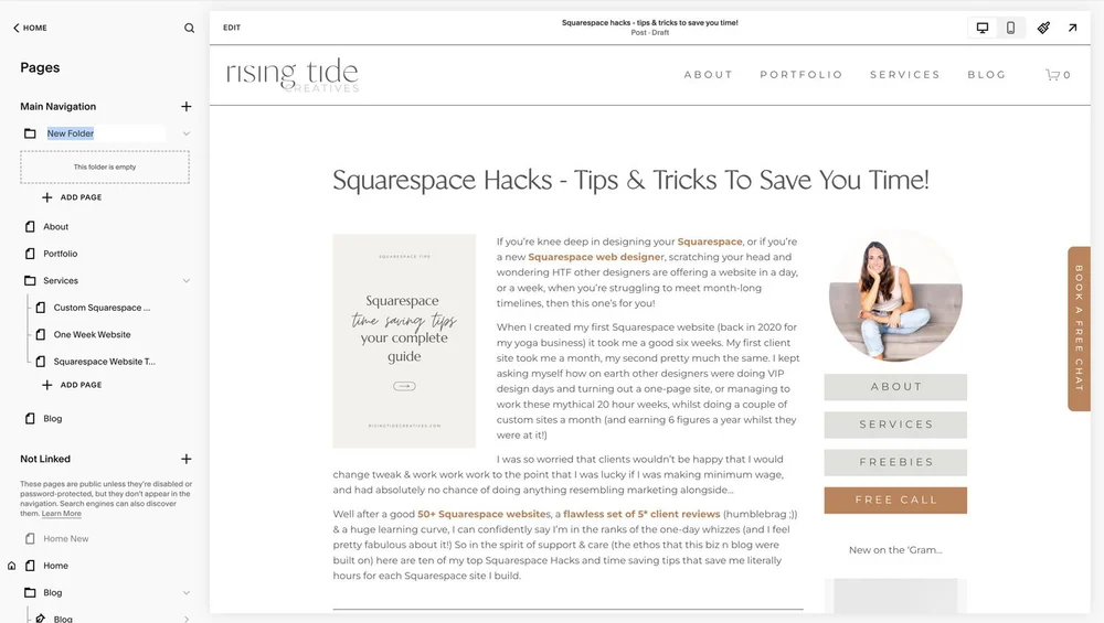 How to add a Squarespace dropdown menu in your navigation!