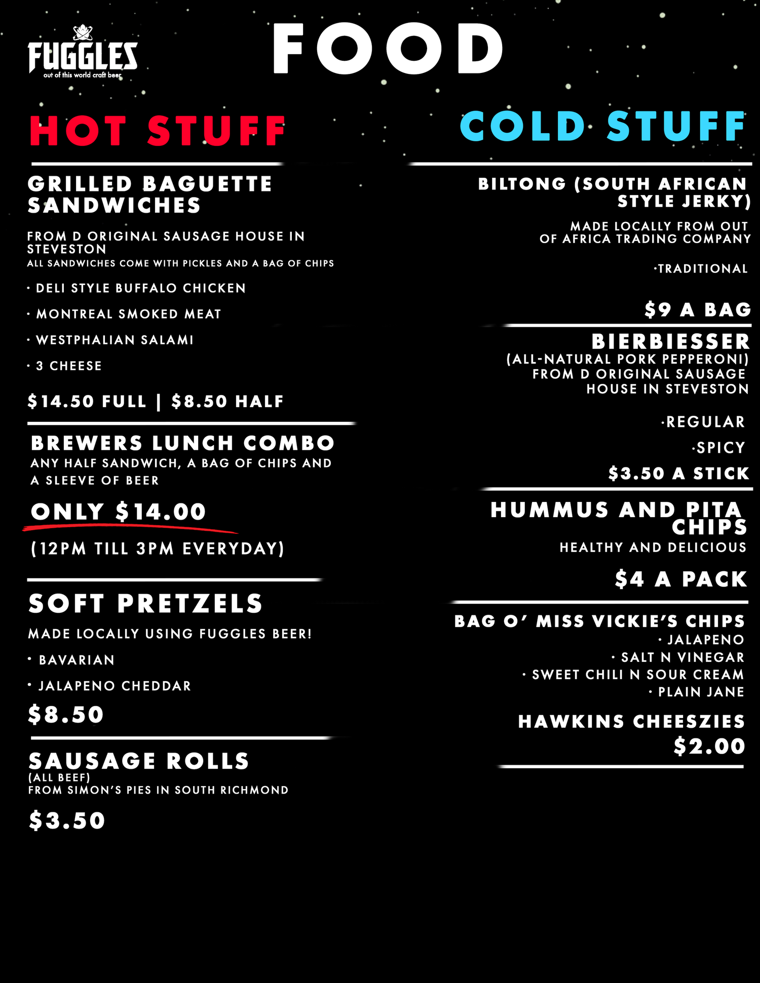 Menu — FUGGLES BEER