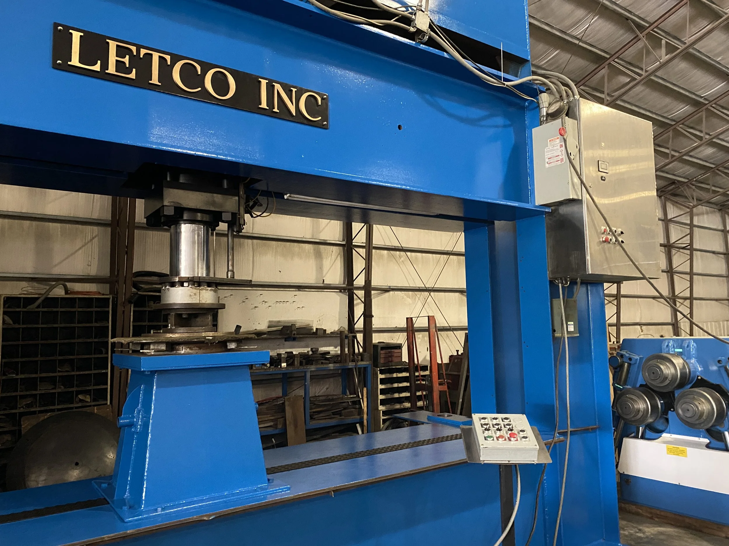 100 ton Letco Dishing Press | 1/2” x 16’ Capacity — NS Machine