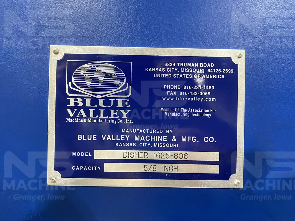Used Dishing Presses For Sale: 1" Blue Valley No. 1625 Head Disher — NS Machine