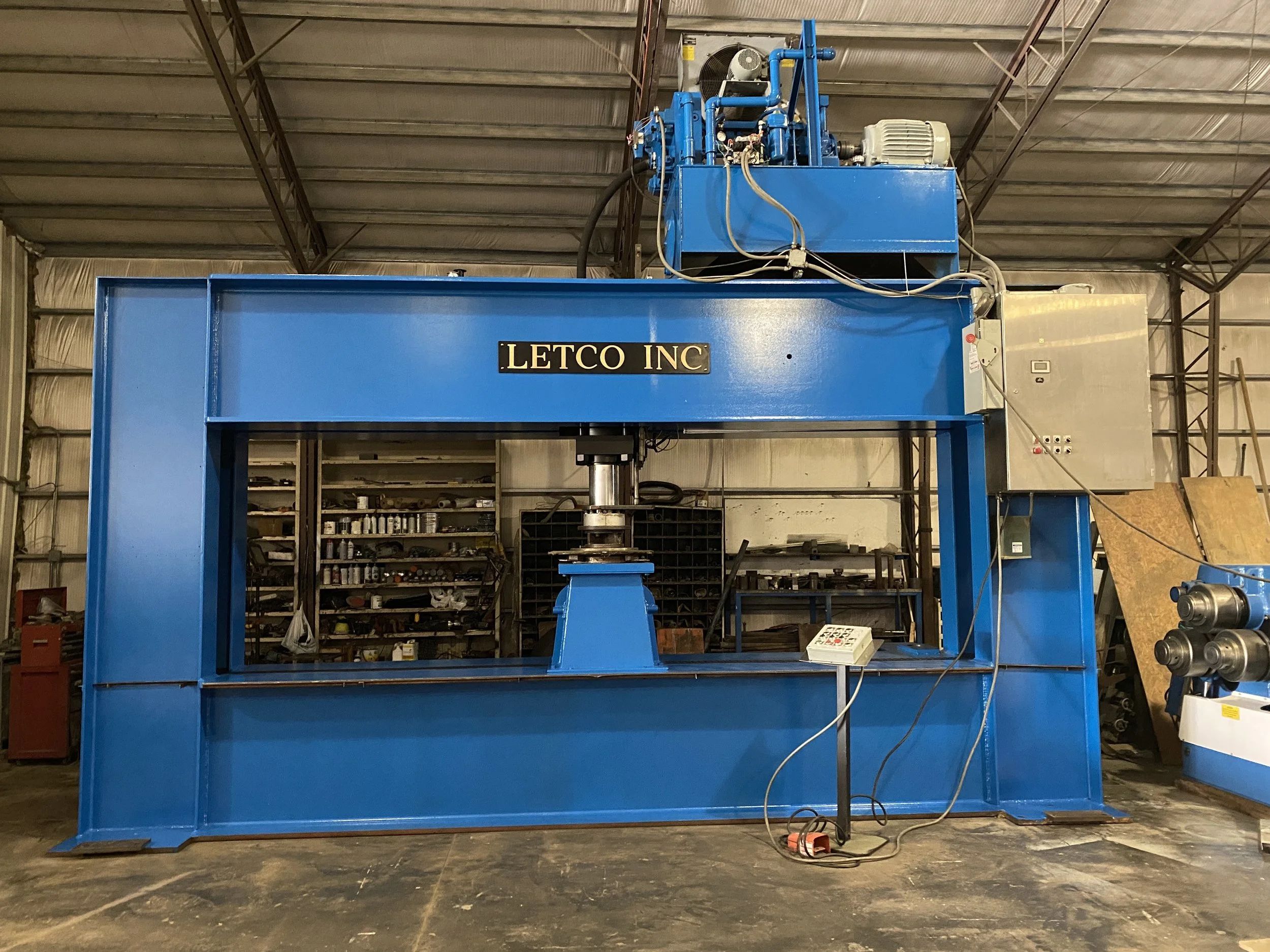 100 ton Letco Dishing Press | 1/2” x 16’ Capacity — NS Machine