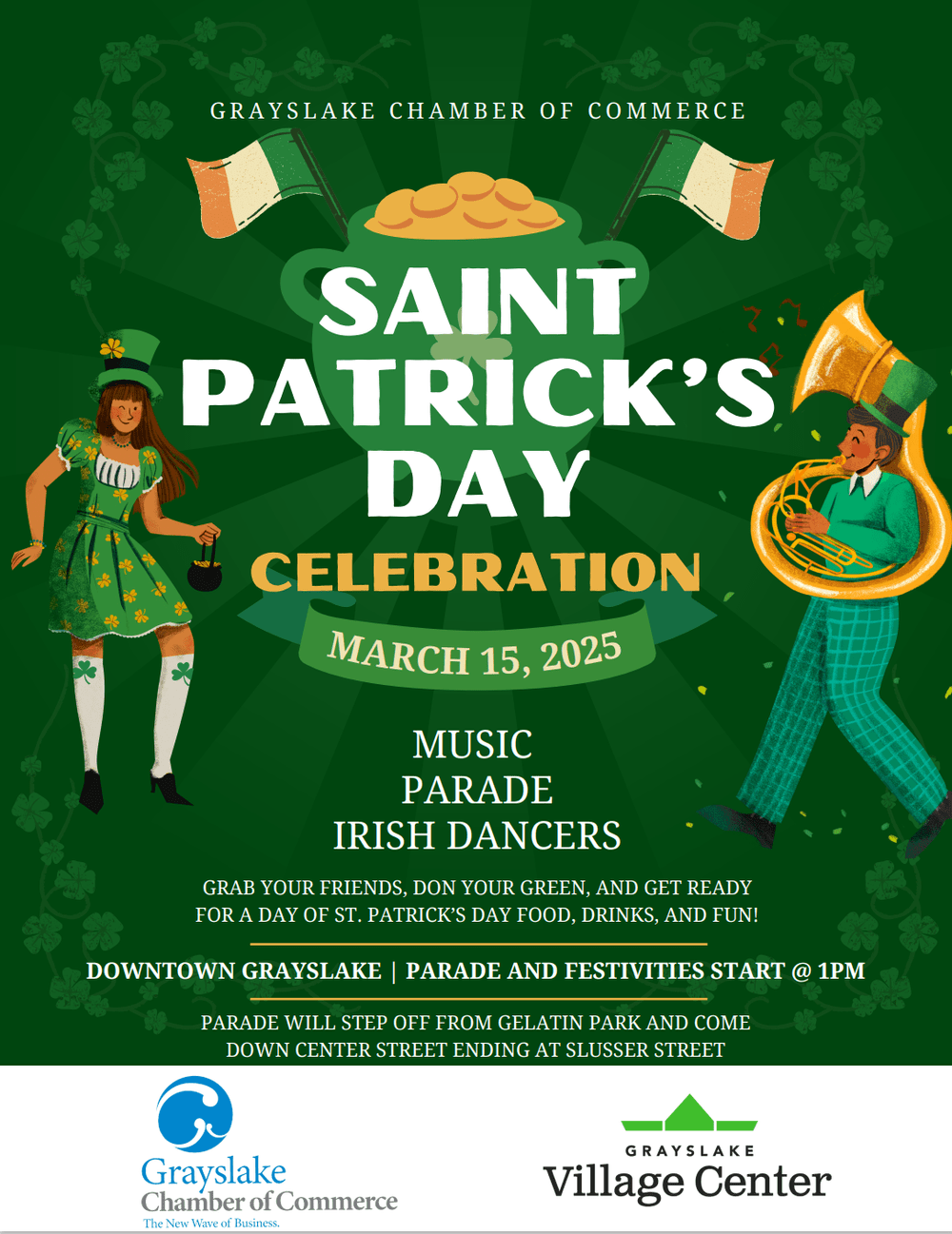 St. Patrick's Day Celebration & Parade — Grayslake Village Center