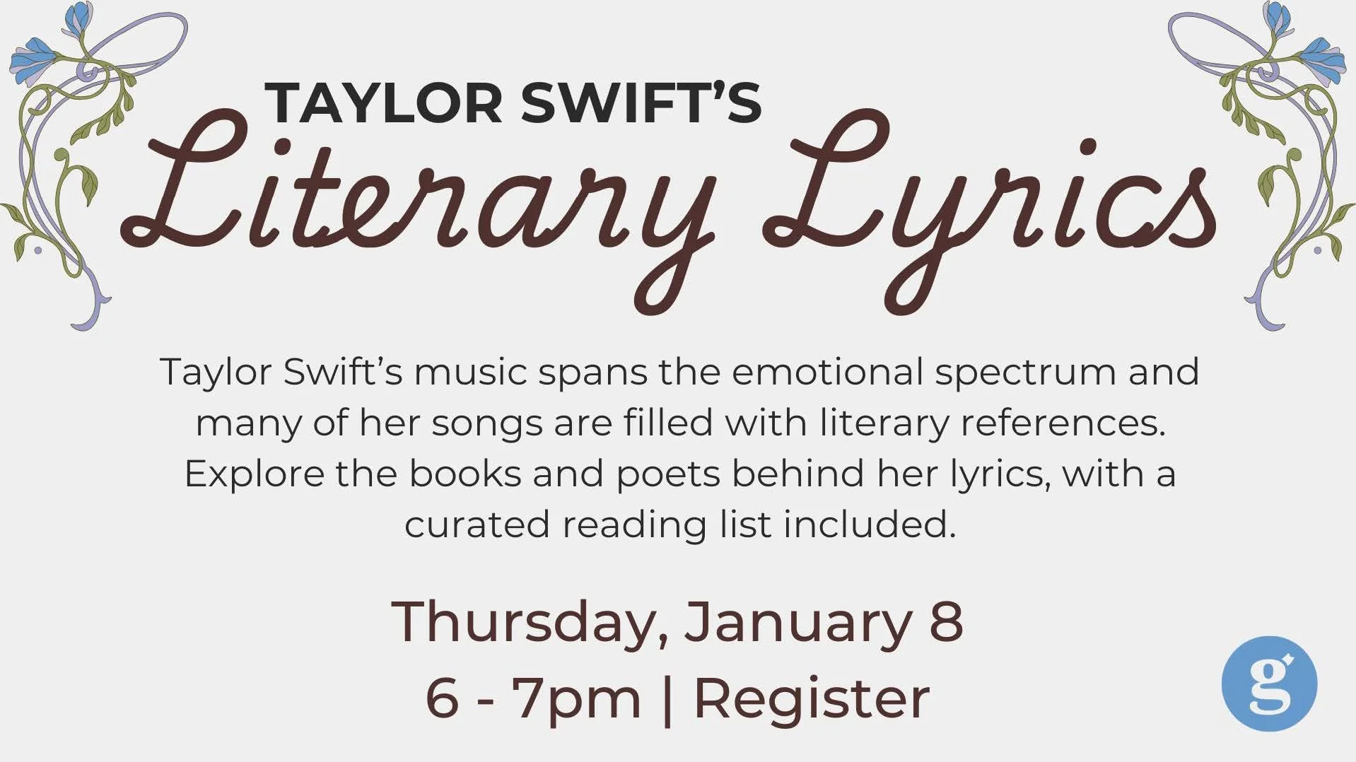 Taylor Swift’s Literary Lyrics — Grayslake Village Center