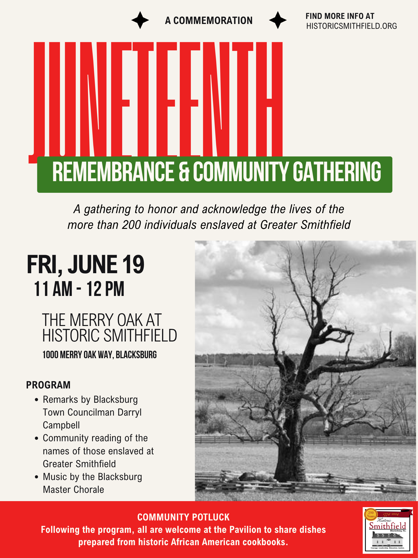Juneteenth Remembrance & Community Gathering — Historic Smithfield