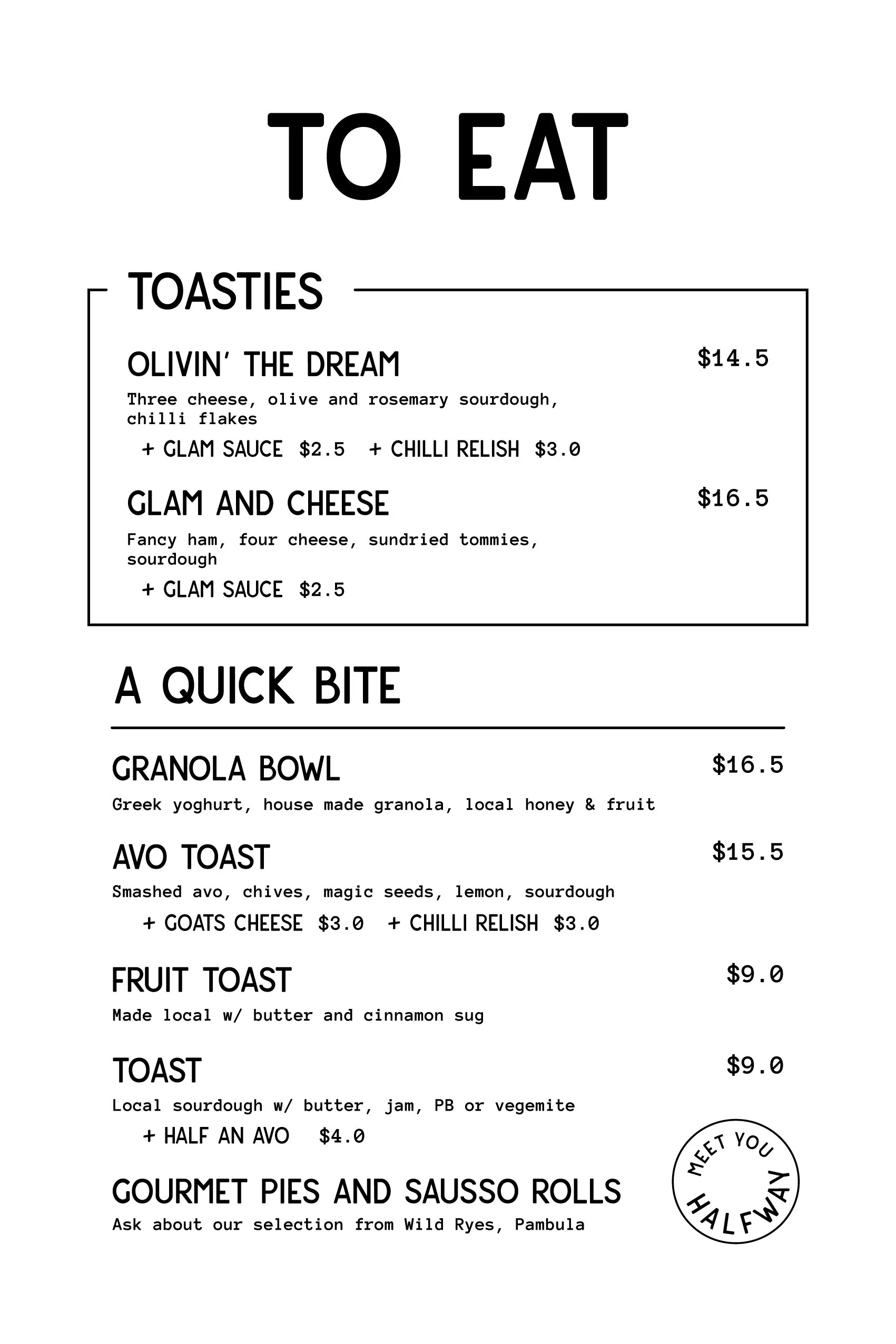 Our Menu — Meet You Halfway