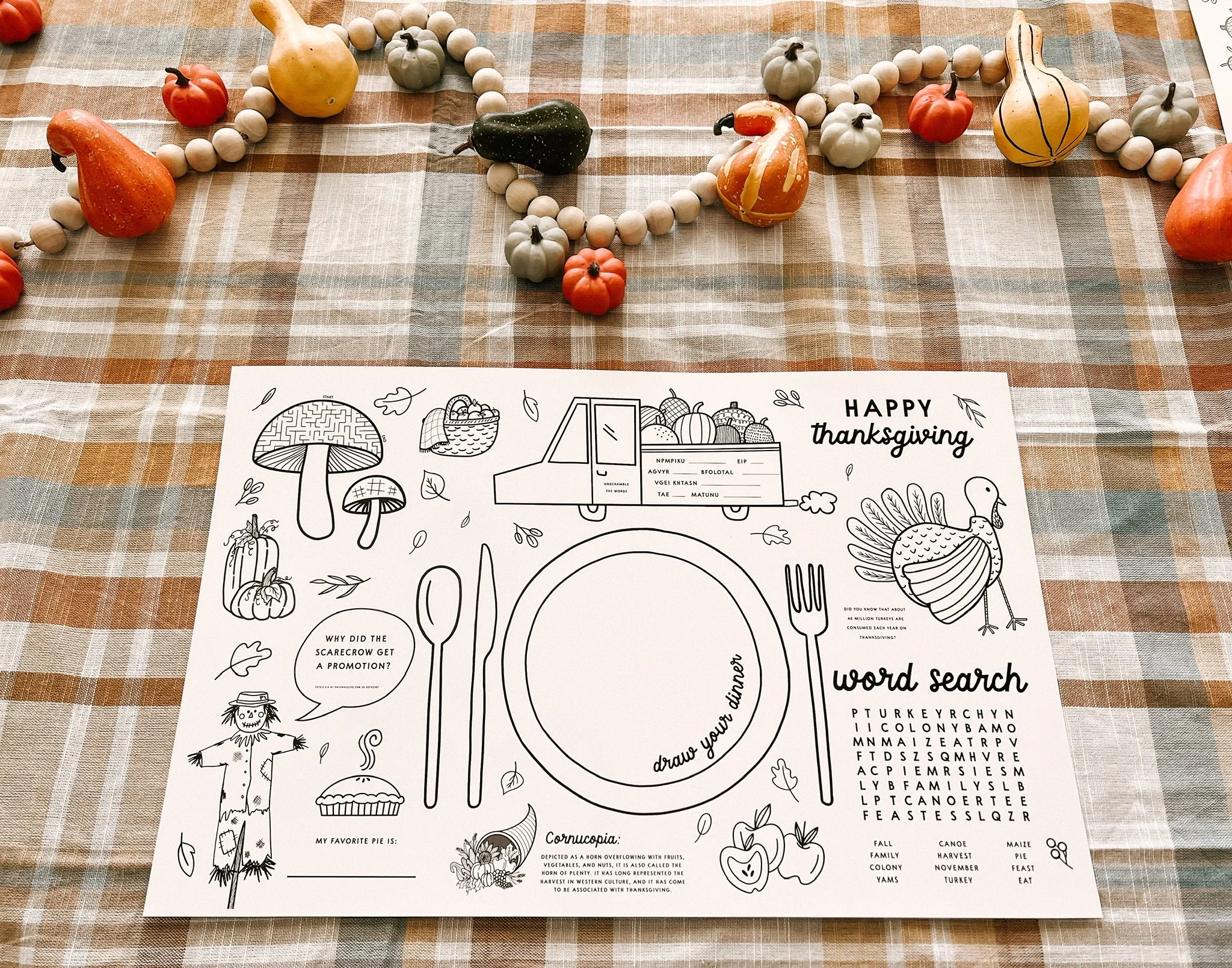 Simple Thanksgiving Coloring Pages & Activities — GATHRE HOME