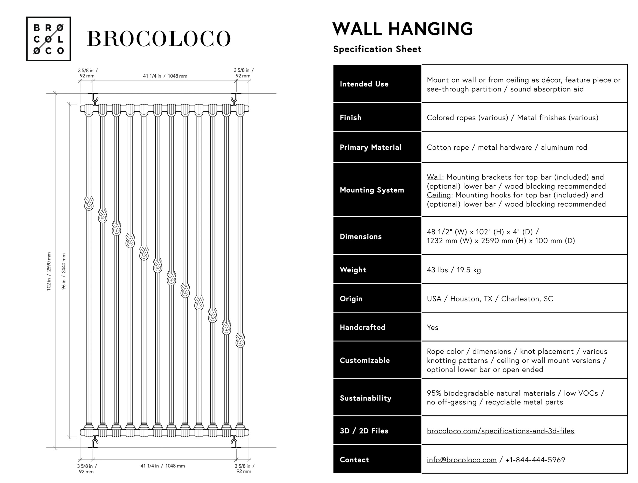 KNOTTED SINGLE Wall Hanging
