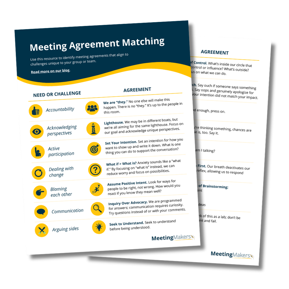 Designing Effective Meeting Agreements — MeetingMakers