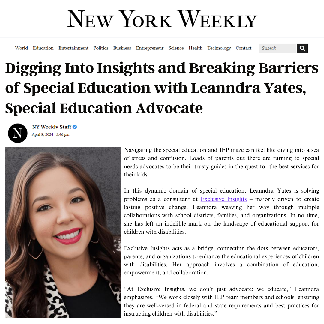 Media — Special Education Advocate - Family Education - Instructional ...