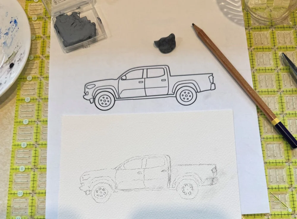 Watercolor Toyota Tacoma Truck Free Lesson — Spruce & Fjell
