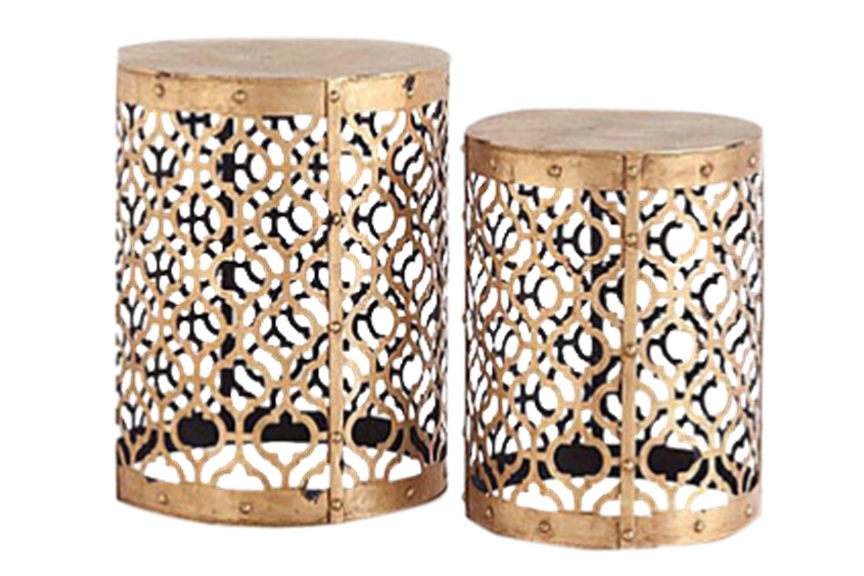 Red Woven Side Tables — Distressed Rentals