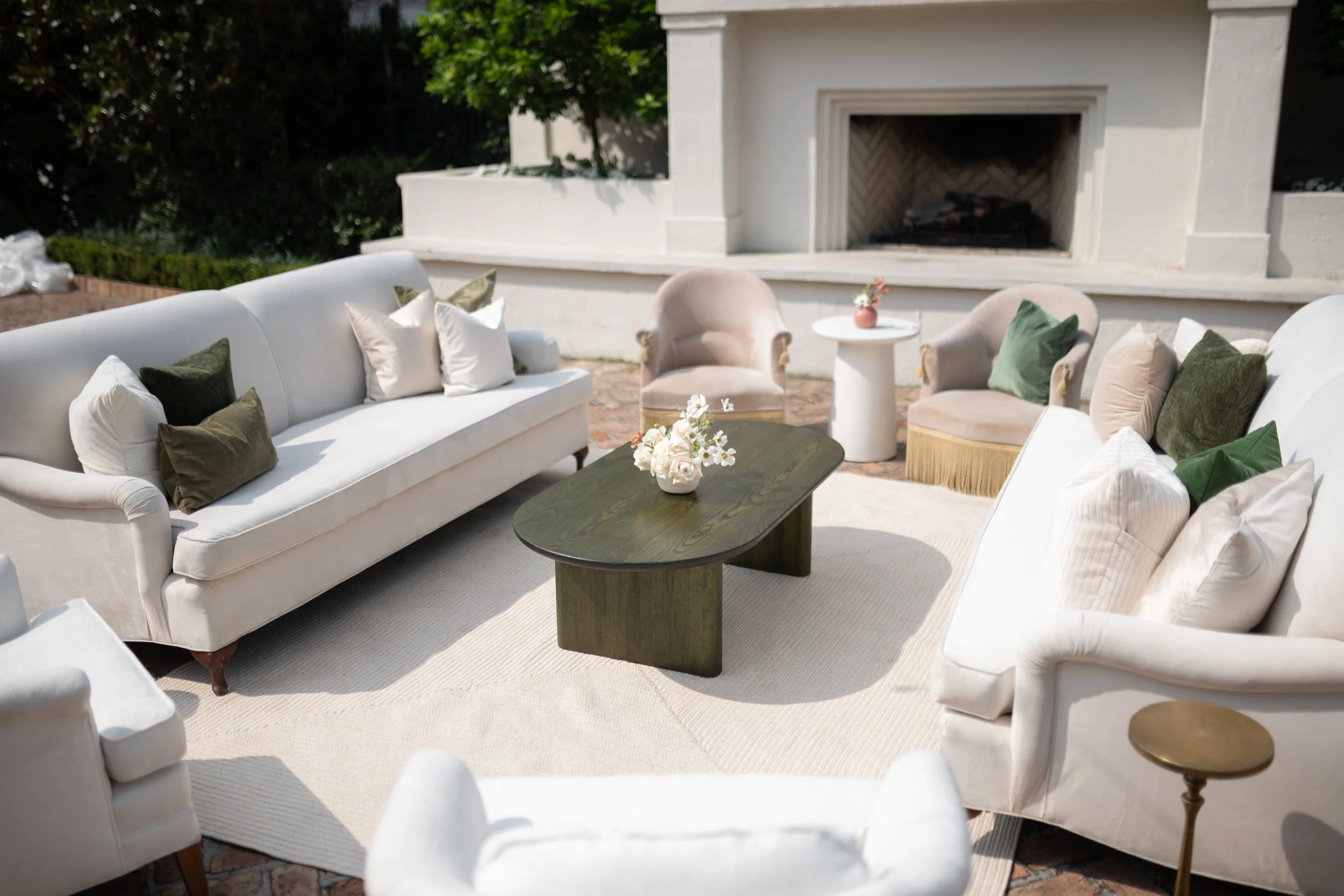 Natural Bentwood Chairs with Rust Velvet Cushions — Distressed Rentals