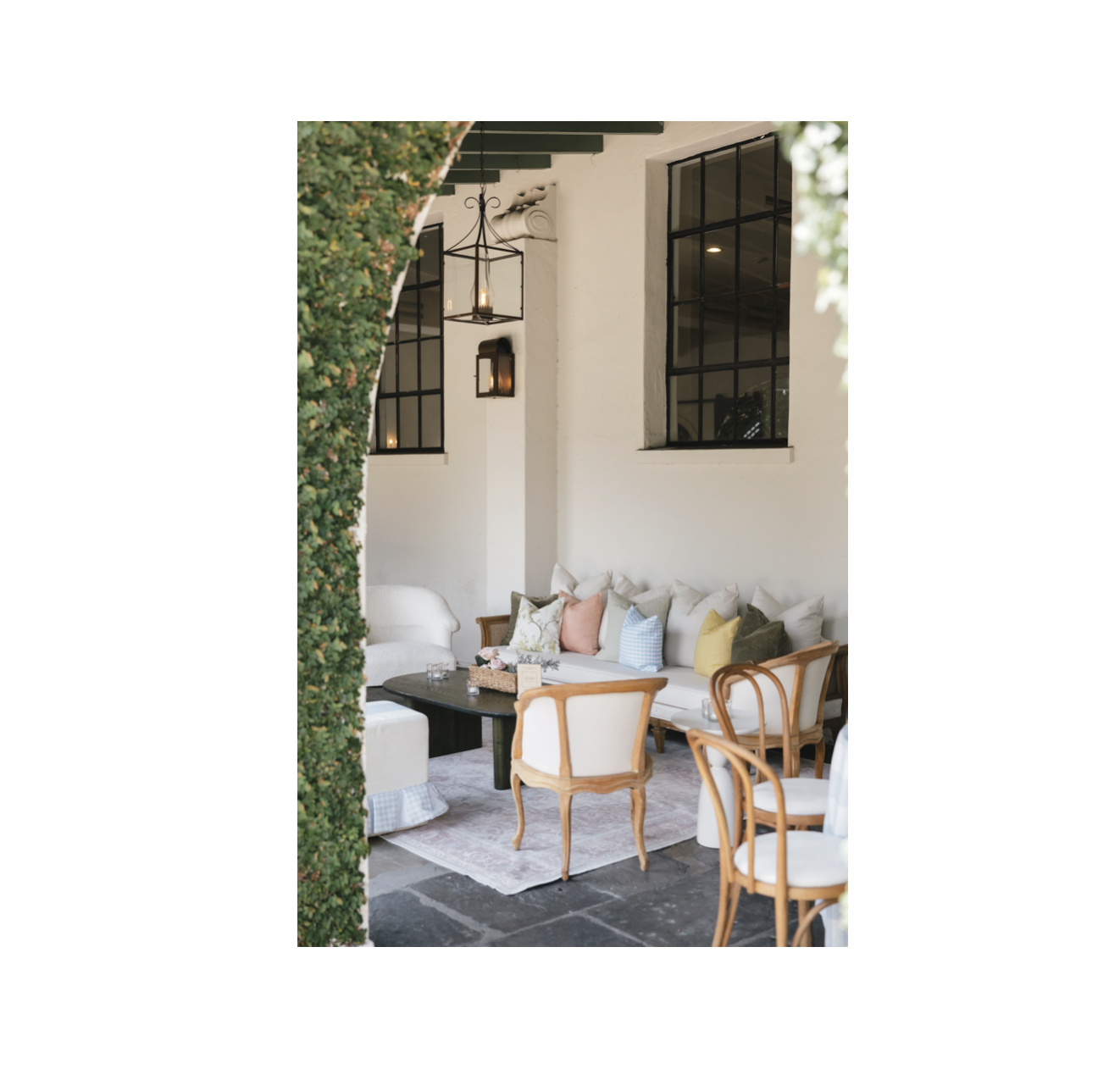 Natural Bentwood Chairs with Rust Velvet Cushions — Distressed Rentals