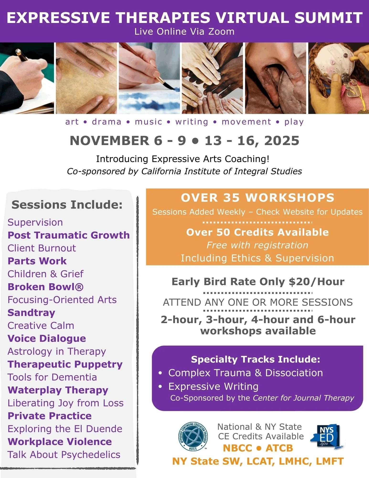 Fall Virtual Summit: Online Expressive Arts Therapy Training for Mental ...