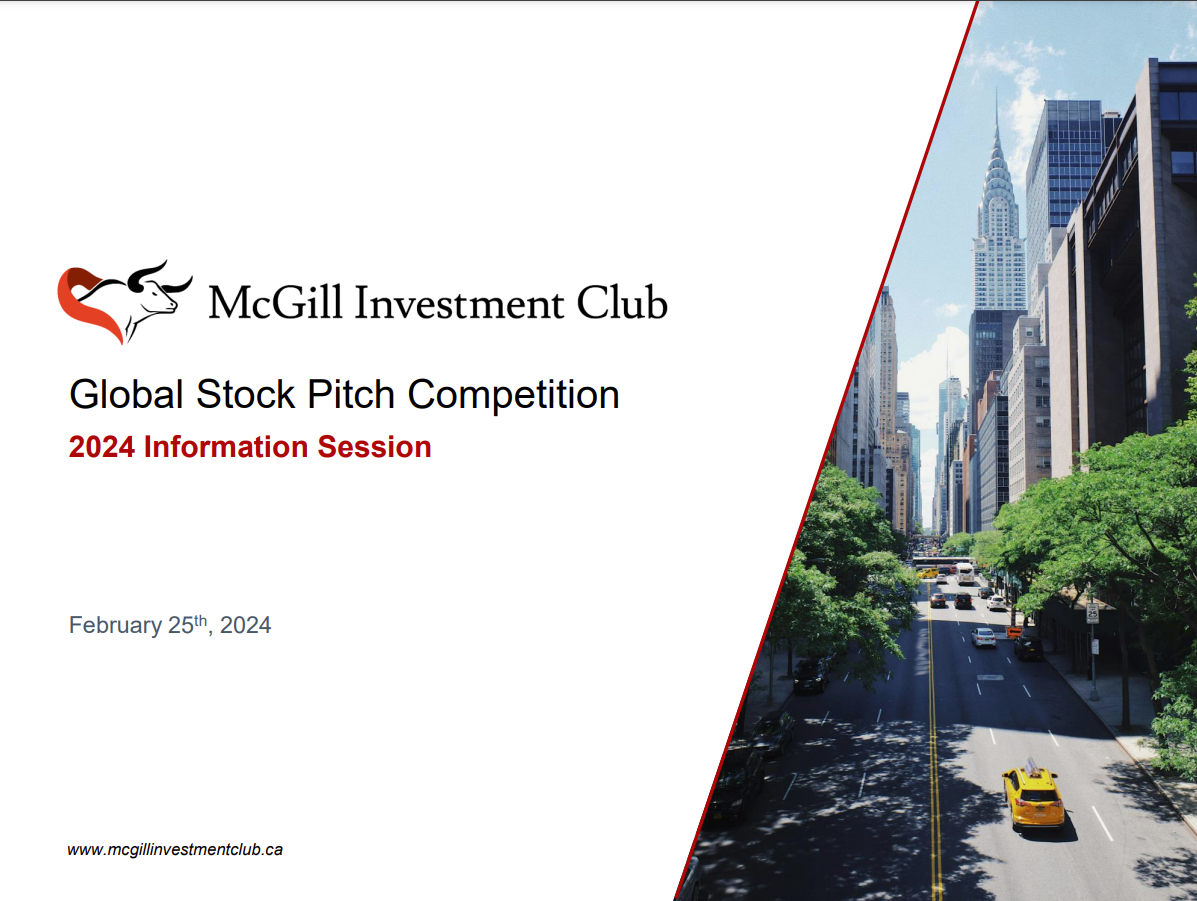 Global Stock Pitch Competition — McGill Investment Club