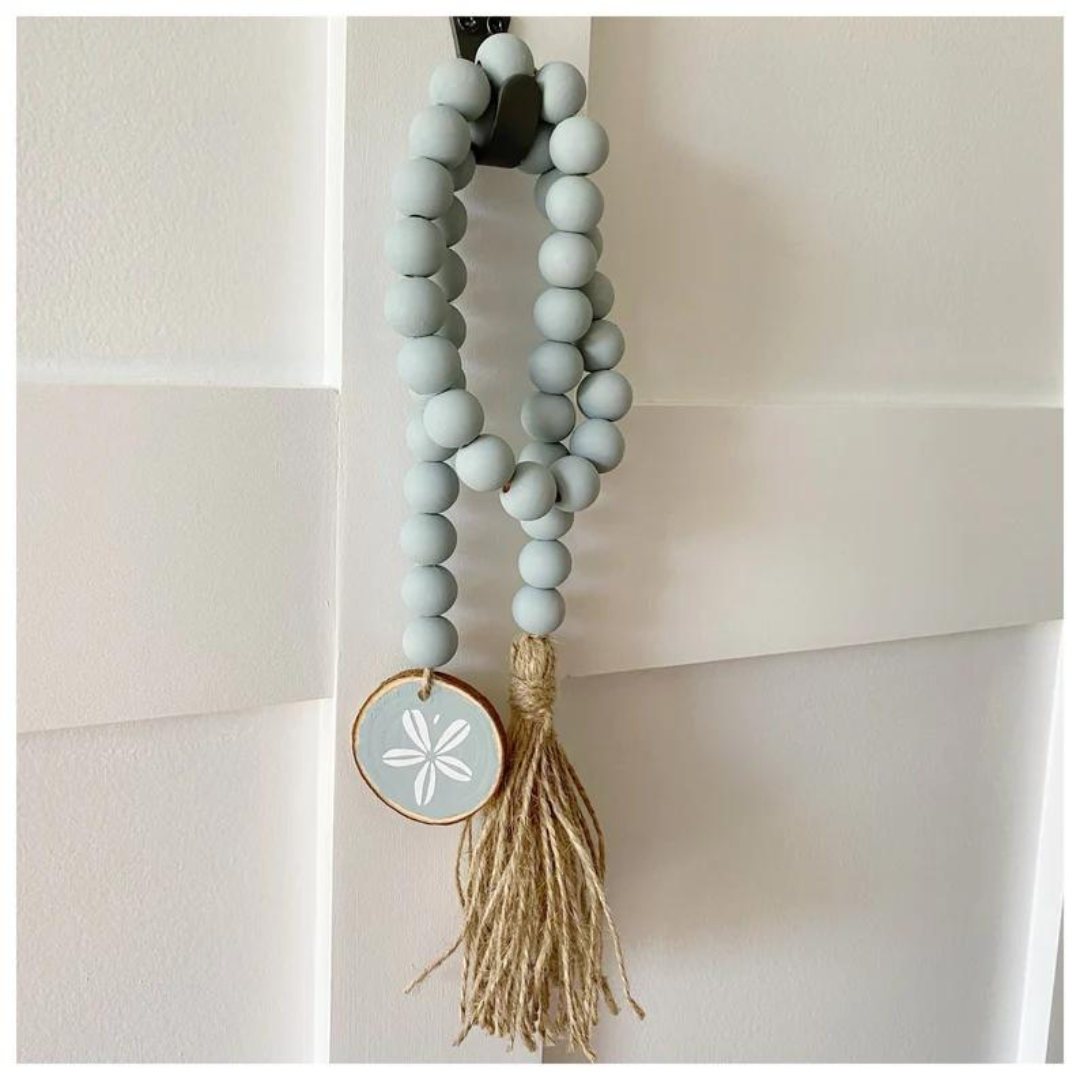 Hamptons Blue Gratitude Beads with Sand Dollar — Michelle Leanne HOME