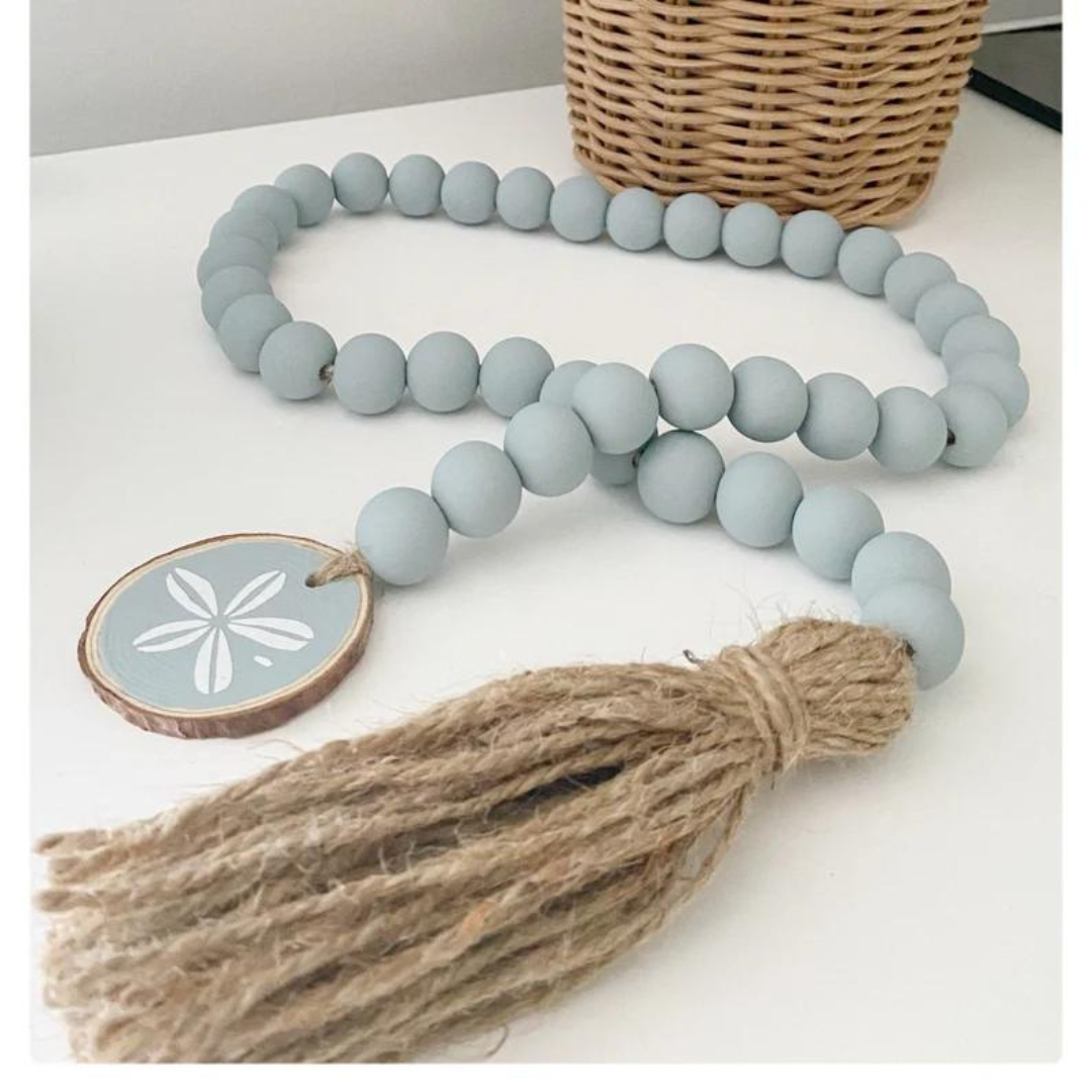 Hamptons Blue Gratitude Beads with Sand Dollar — Michelle Leanne HOME