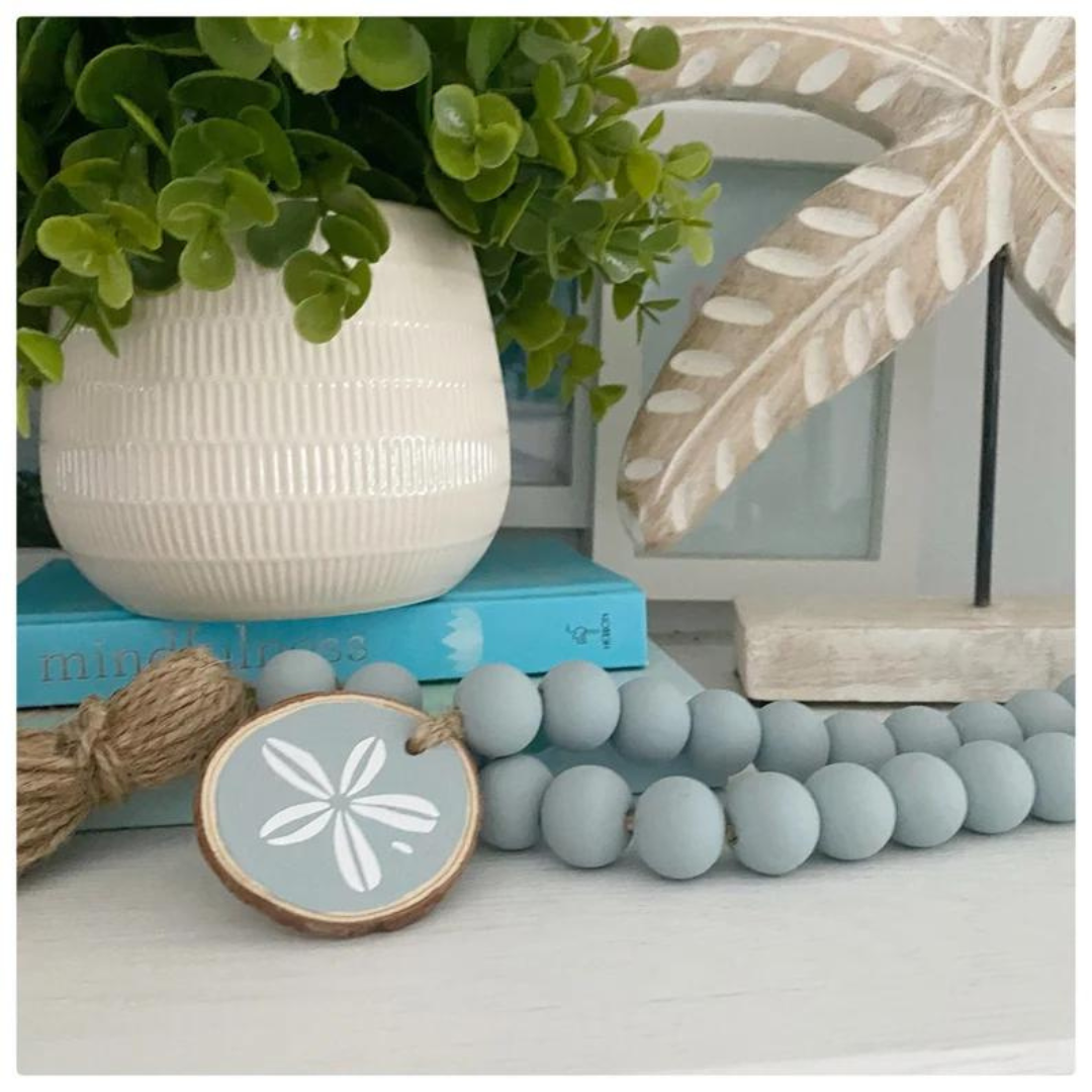 Hamptons Blue Gratitude Beads with Sand Dollar — Michelle Leanne HOME