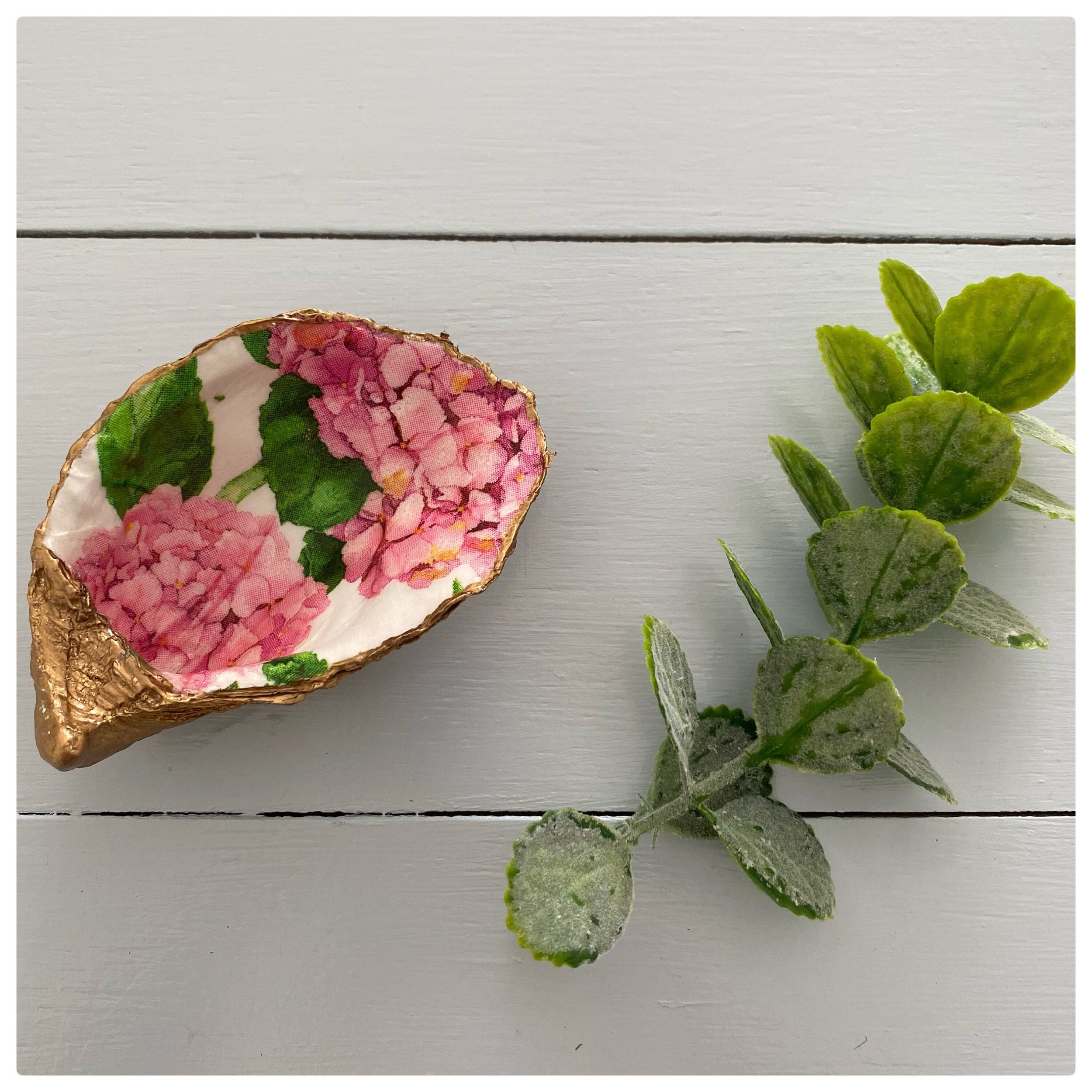 Oyster Shell Ring Dish - Forget Me Nots — Michelle Leanne HOME