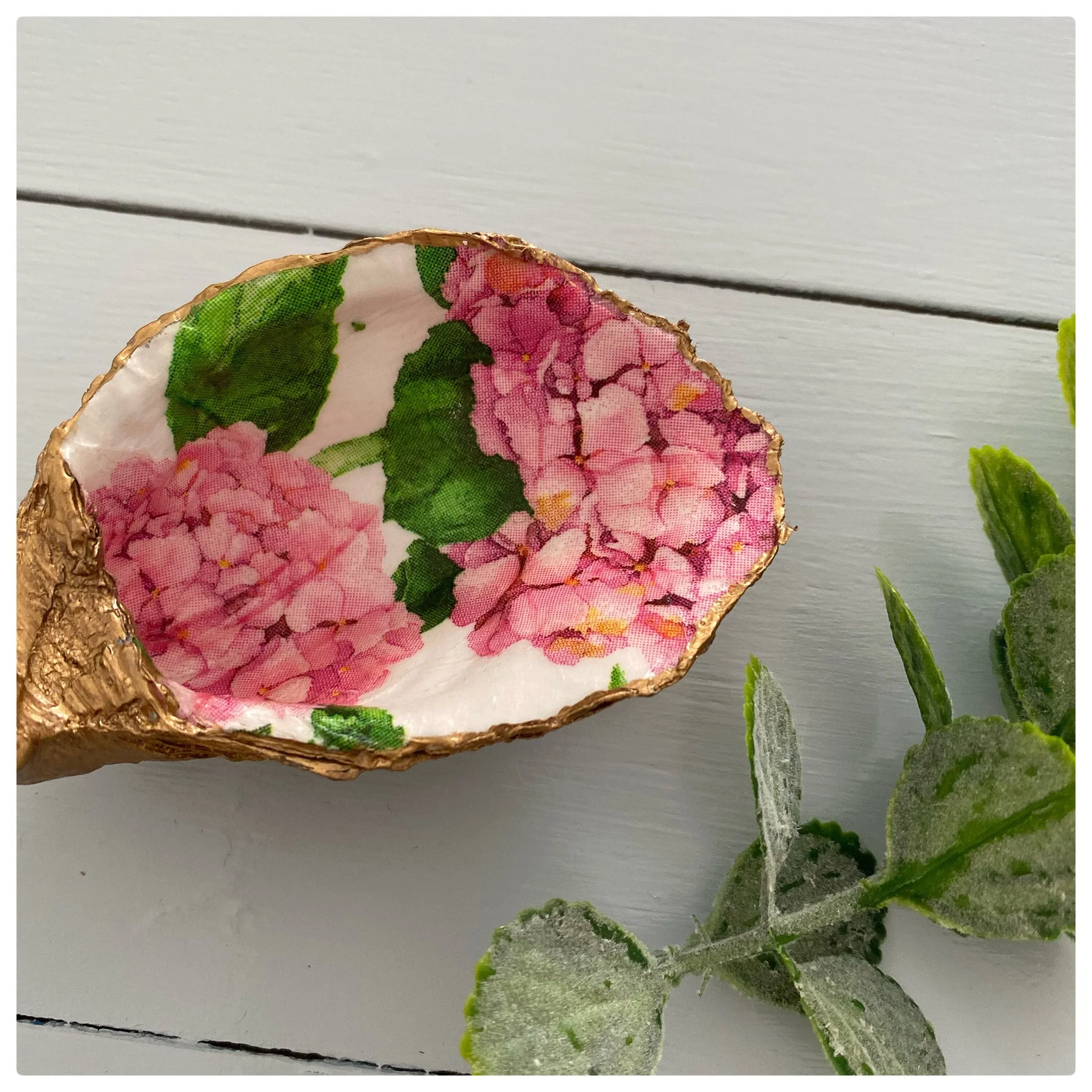 Oyster Shell Ring Dish - Forget Me Nots — Michelle Leanne HOME