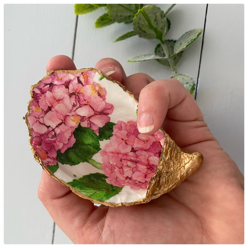 Oyster Shell Ring Dish - Forget Me Nots — Michelle Leanne HOME