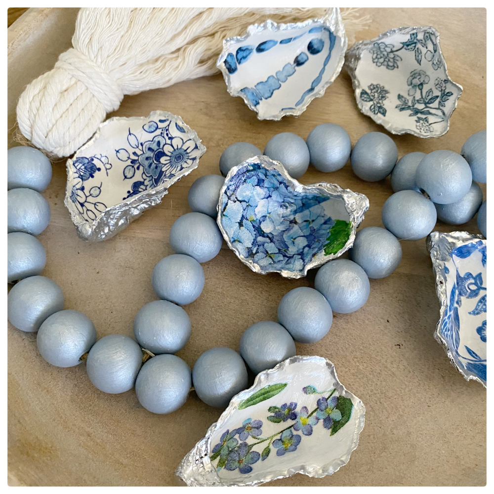 Oyster Shell Ring Dish - Forget Me Nots — Michelle Leanne HOME