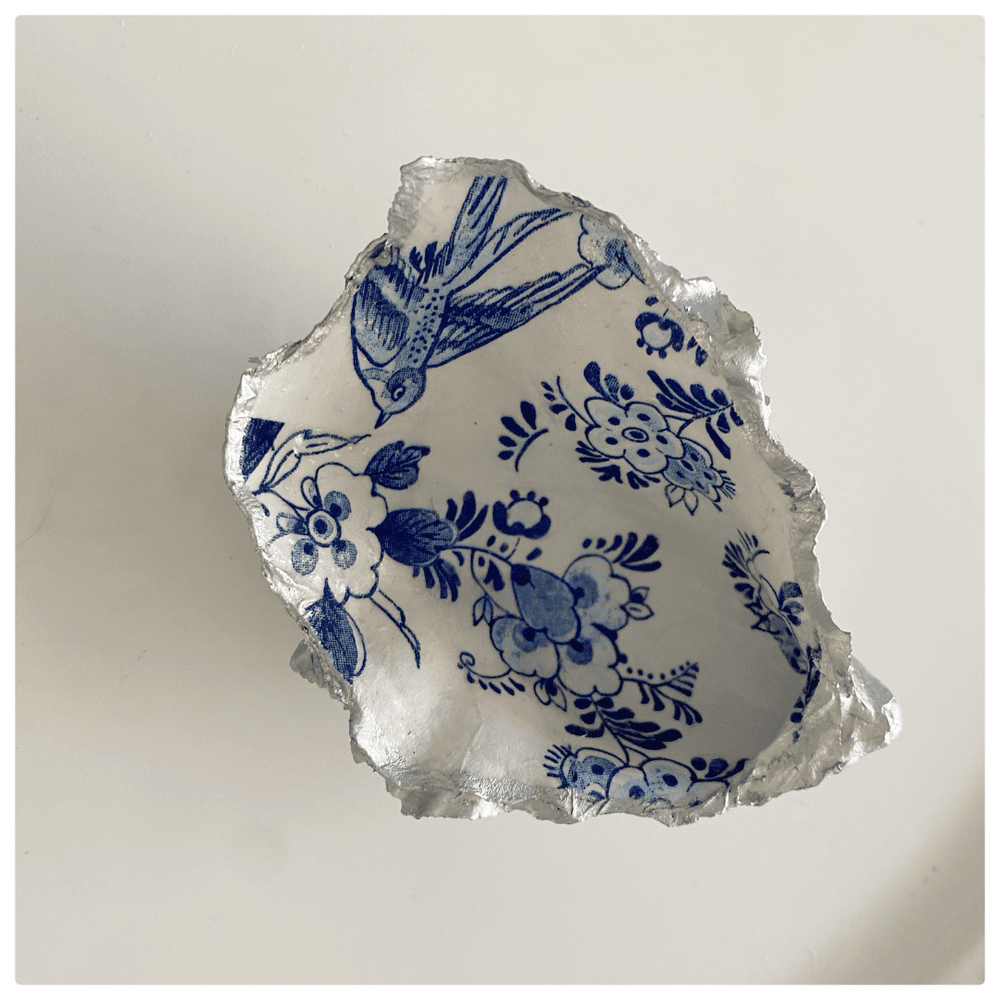 Oyster Shell Ring Dish - Forget Me Nots — Michelle Leanne HOME