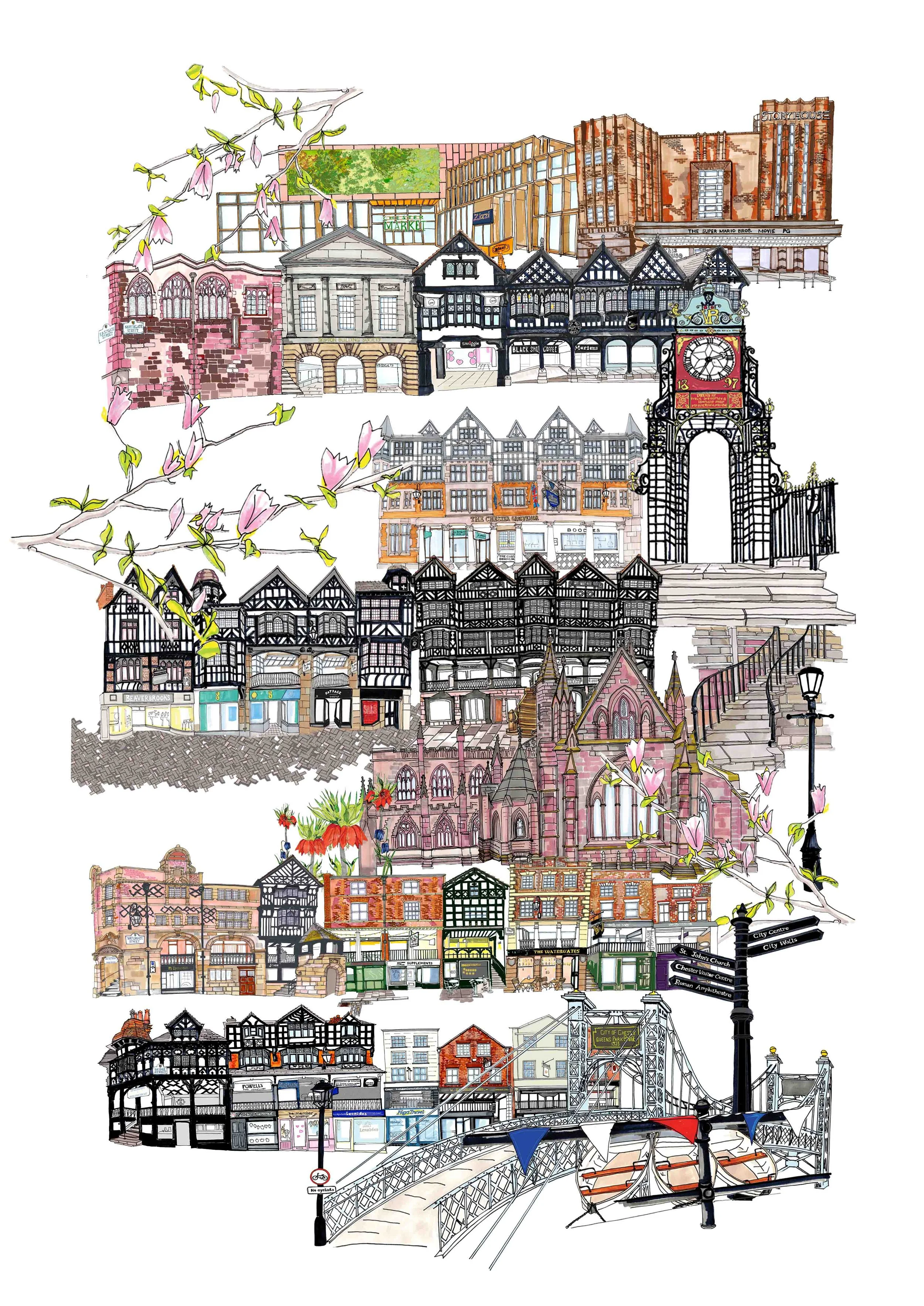 Liverpool City icons illustration — Cathy Ellie Illustration
