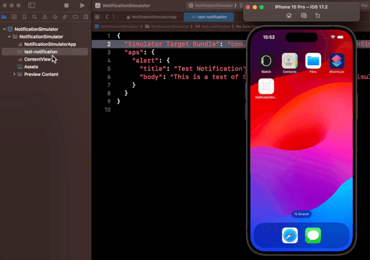 How to test Push Notifications in the simulator — Swift with Vincent