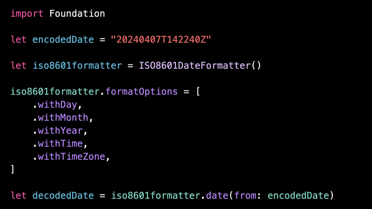How to decode dates in ISO 8601 format — Swift with Vincent