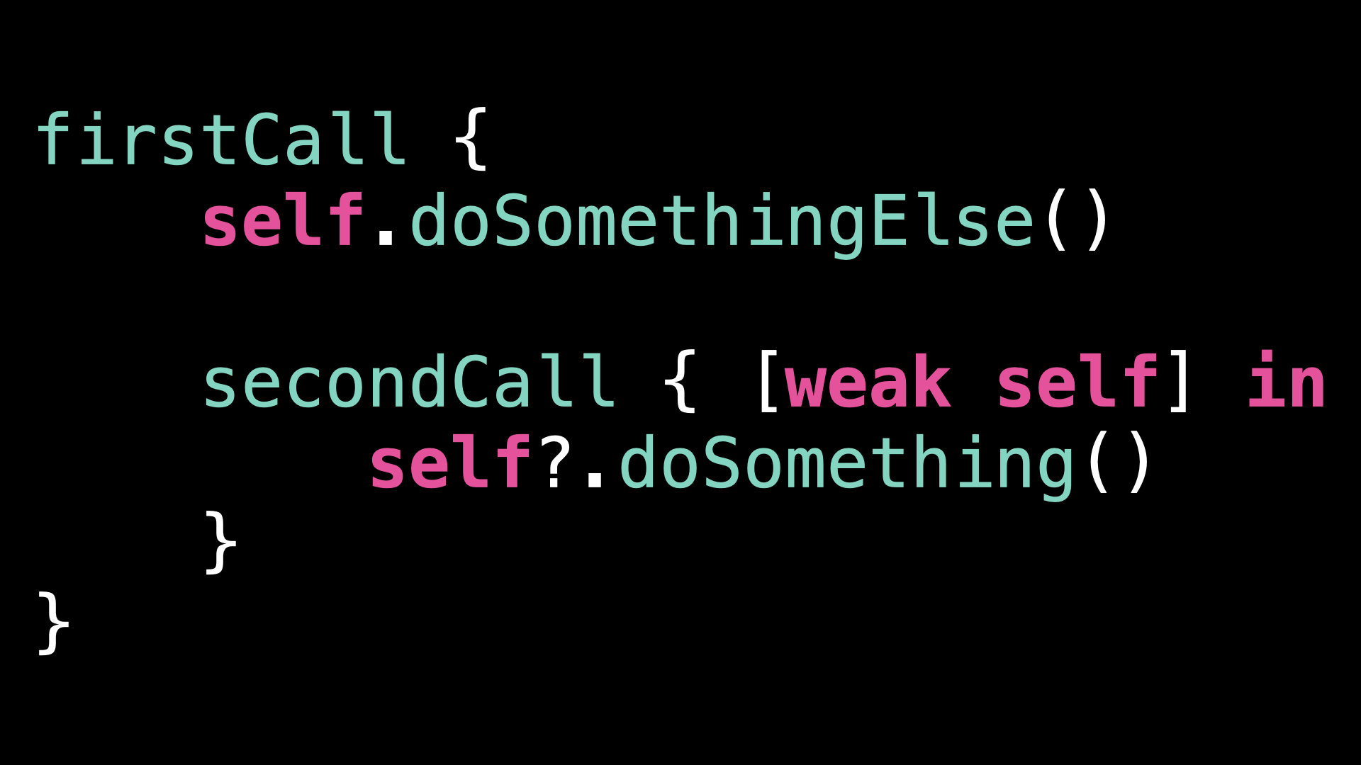 Bad practice: capturing self in a nested closure — Swift with Vincent